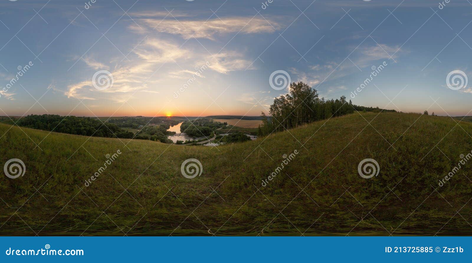 Sundown Hill Spherical 360 by 180 Degree Panorama in Equirectangular ...