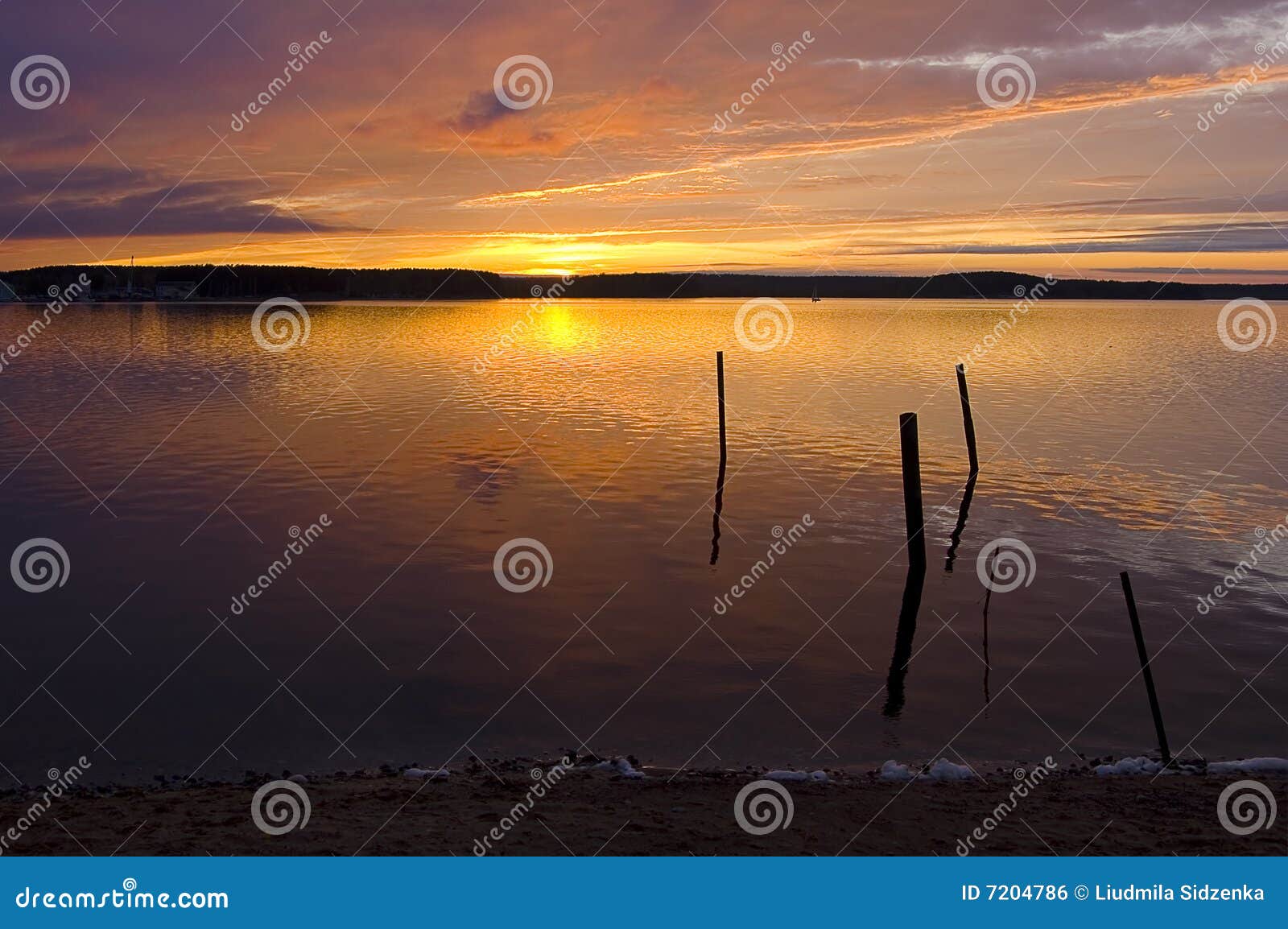 Sundown at lake stock photo. Image of brown, sundown, natural - 7204786