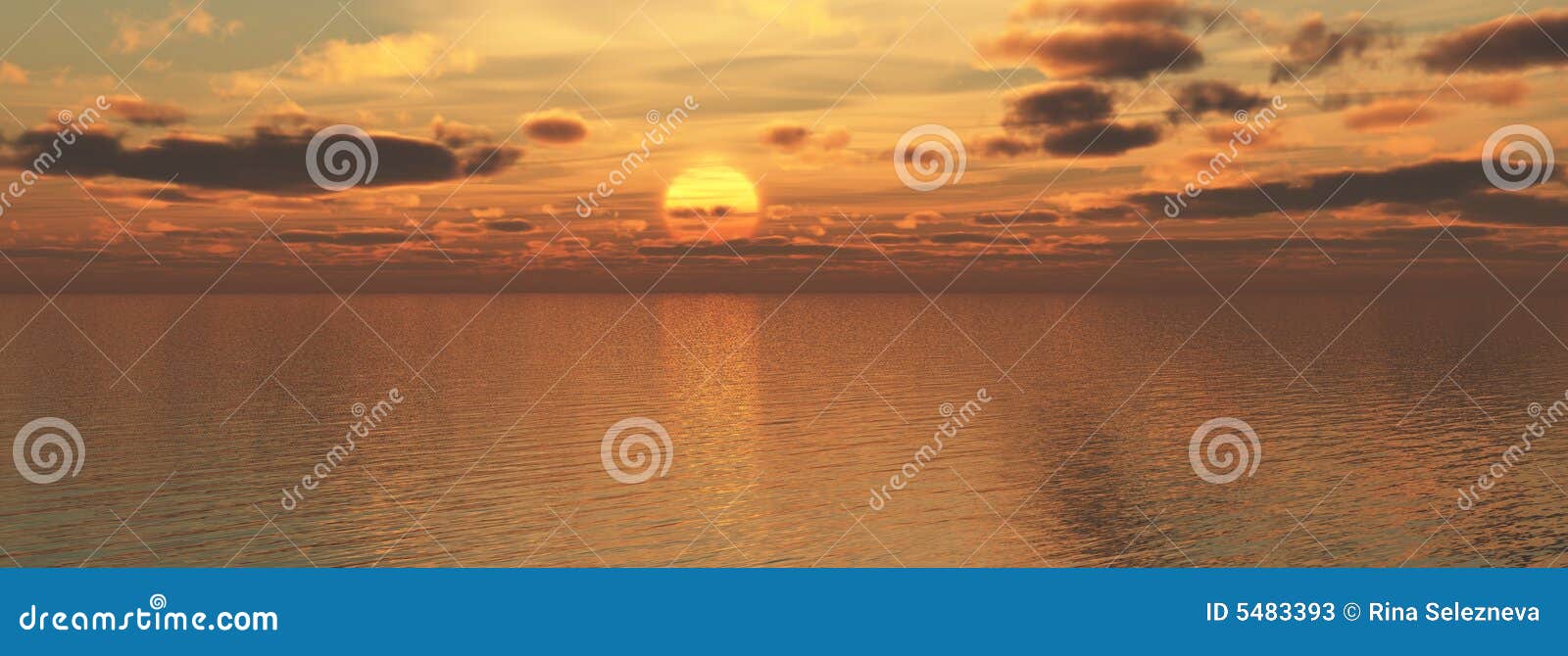 Sundown on sea stock illustration. Illustration of waves - 5483393