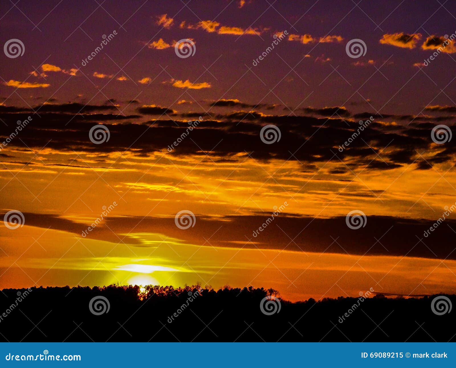 Sundown stock image. Image of beautiful, treeline, sundown - 69089215