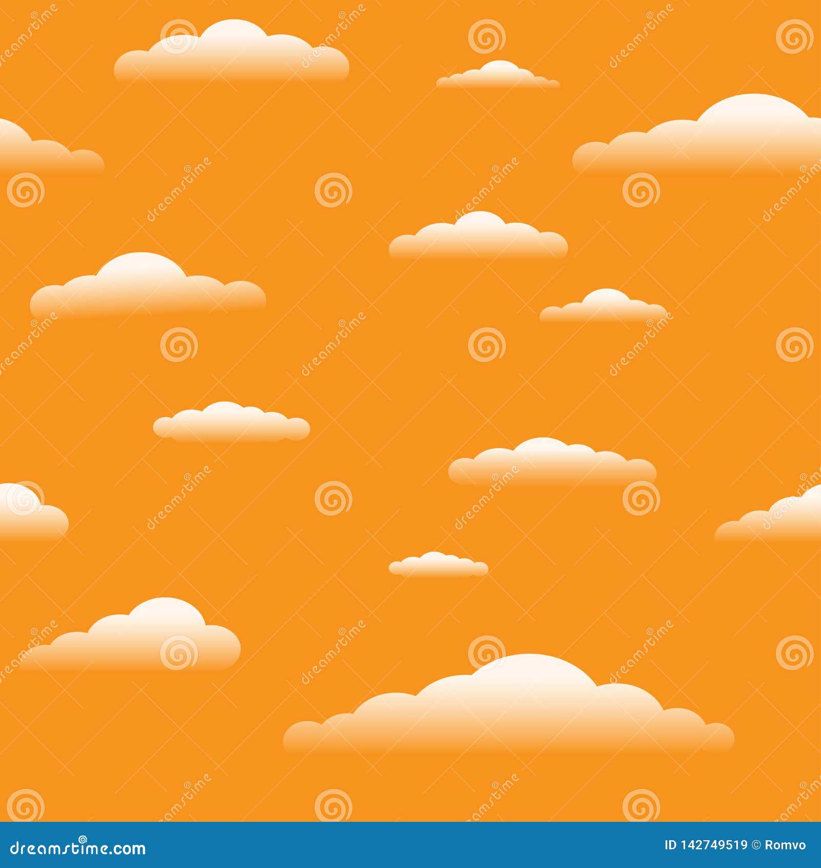 Sundown Sky with Clouds Seamless Stock Vector - Illustration of icon ...