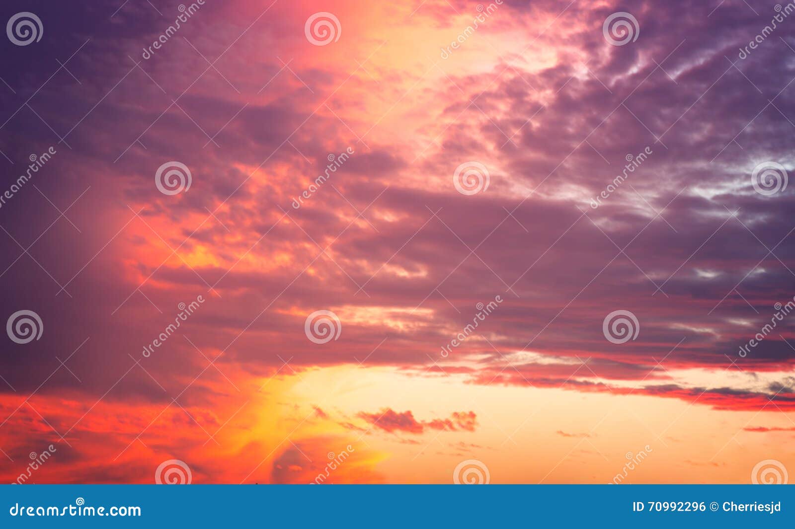 Sundown Sky with Colored Clouds Stock Photo - Image of horizon, cloudy ...