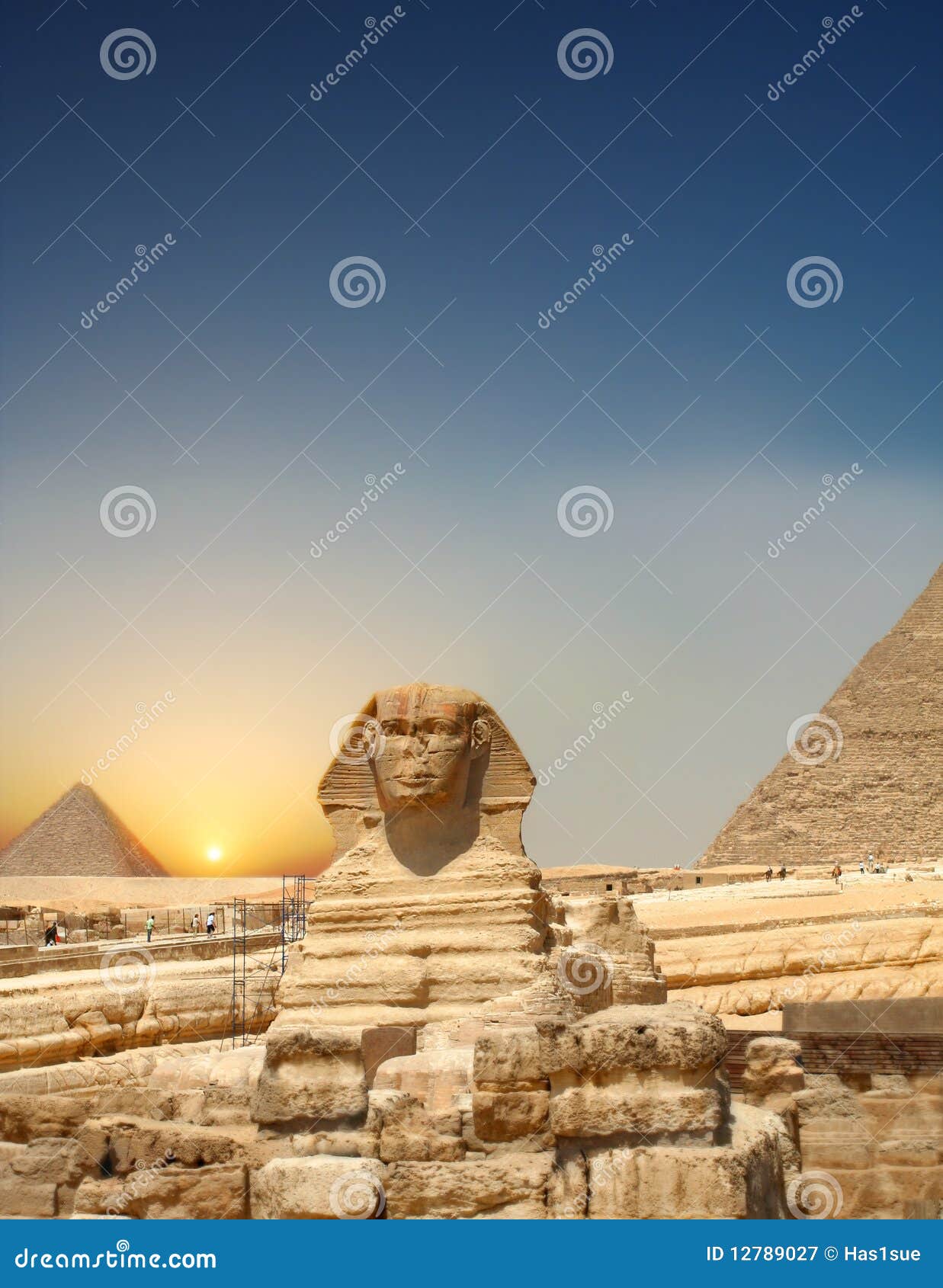 Sundown Sphinx stock image. Image of landmark, jewel - 12789027