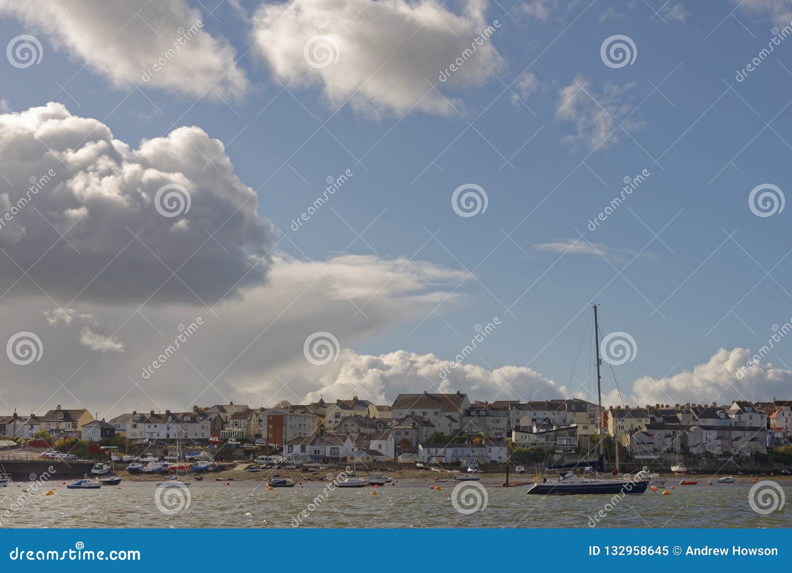 Starcross Evening, Exmouth, Devon: Low Tide, Sunset Cloudscape Horizon ...