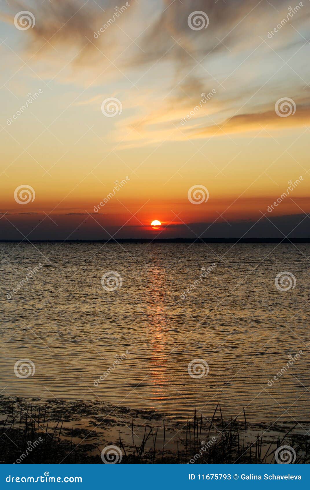 Sundown sun in sea stock image. Image of orange, smoothly - 11675793