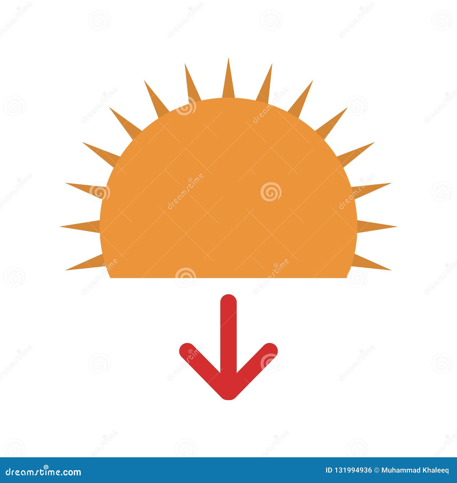 Sundown Vector Icon stock illustration. Illustration of evening - 131994936