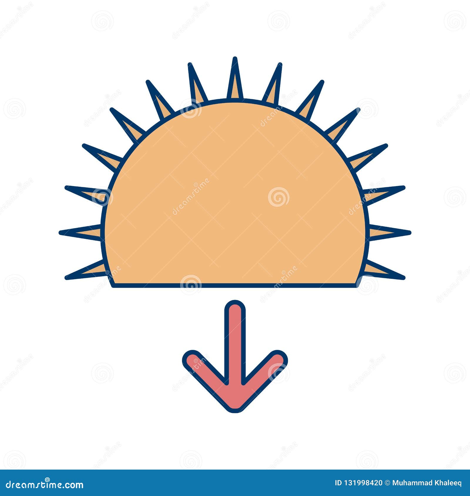 Sundown Vector Icon stock vector. Illustration of vector - 131998420