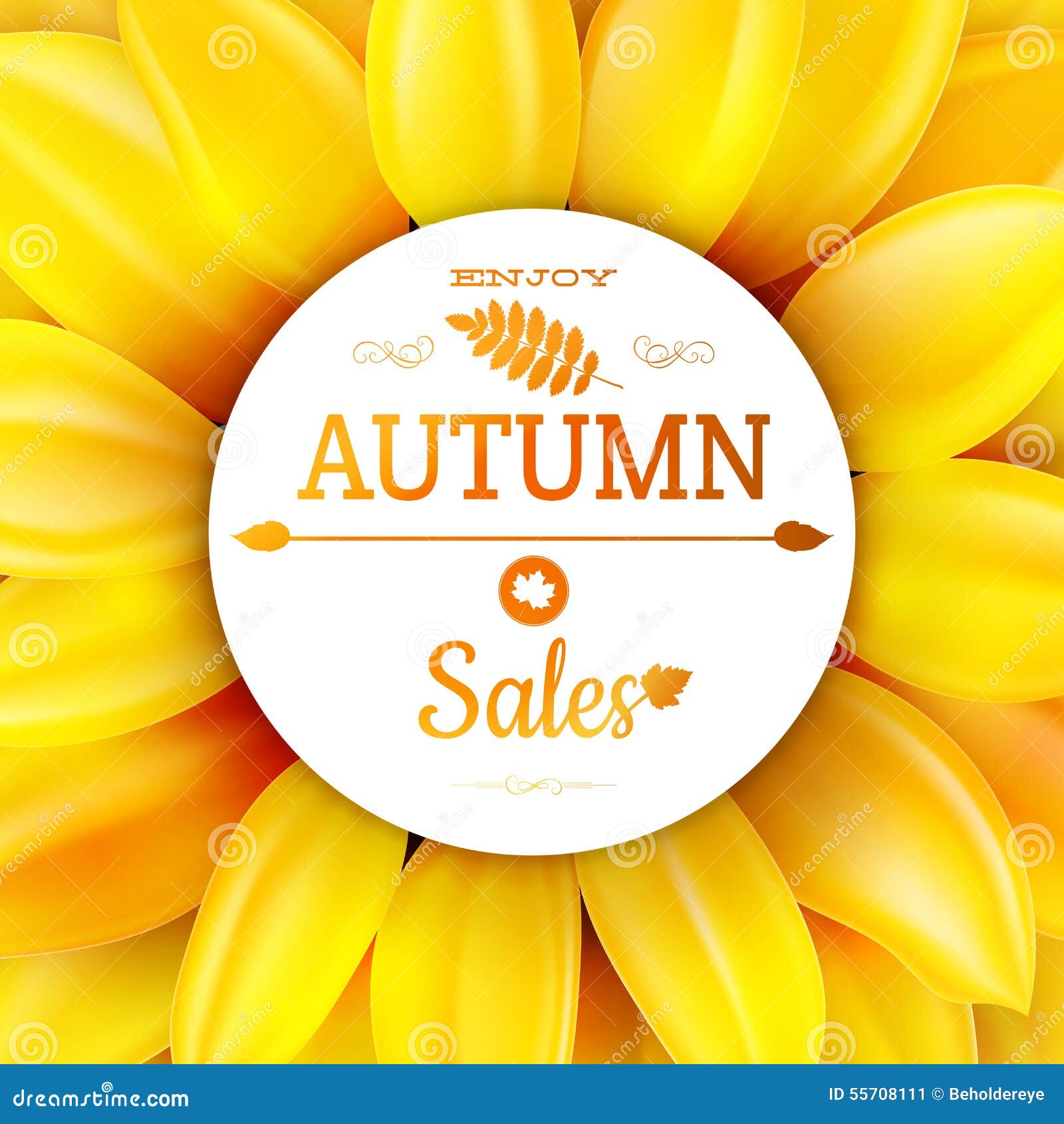 Sunflower Autumn Sale. EPS 10 Stock Vector - Illustration of outside ...