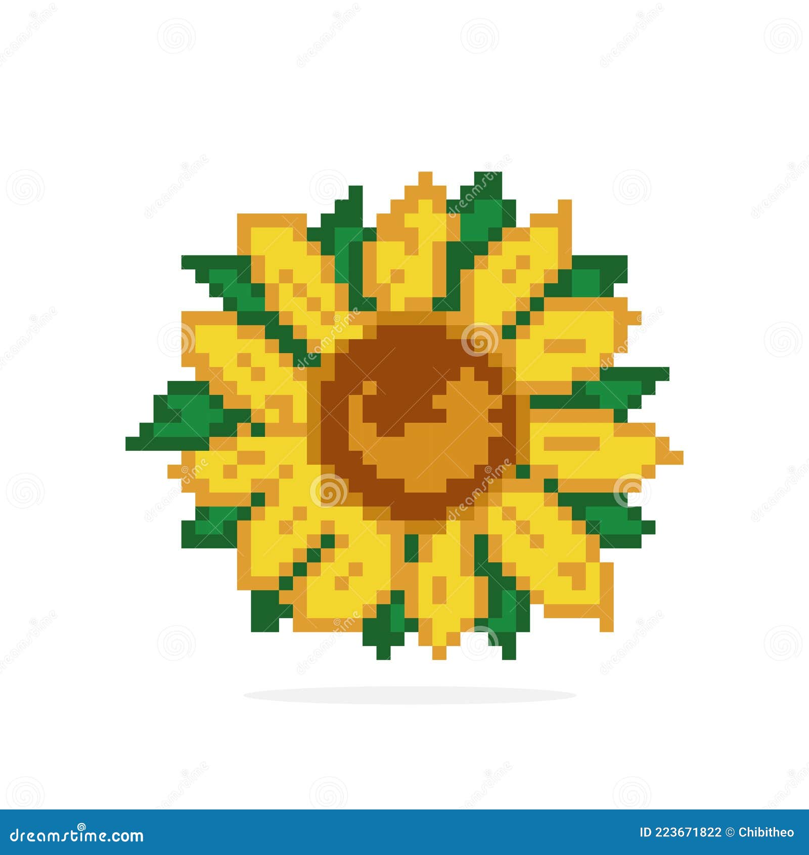 Sunflower Beading Pattern. Pixel Sunflower Image Stock Vector ...