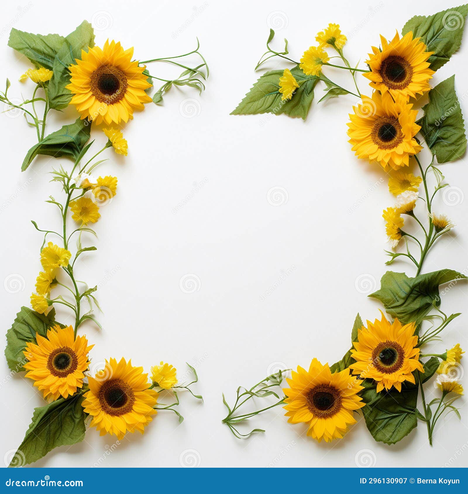 Sunflower Border Artistry Creative Elegance Stock Illustration ...
