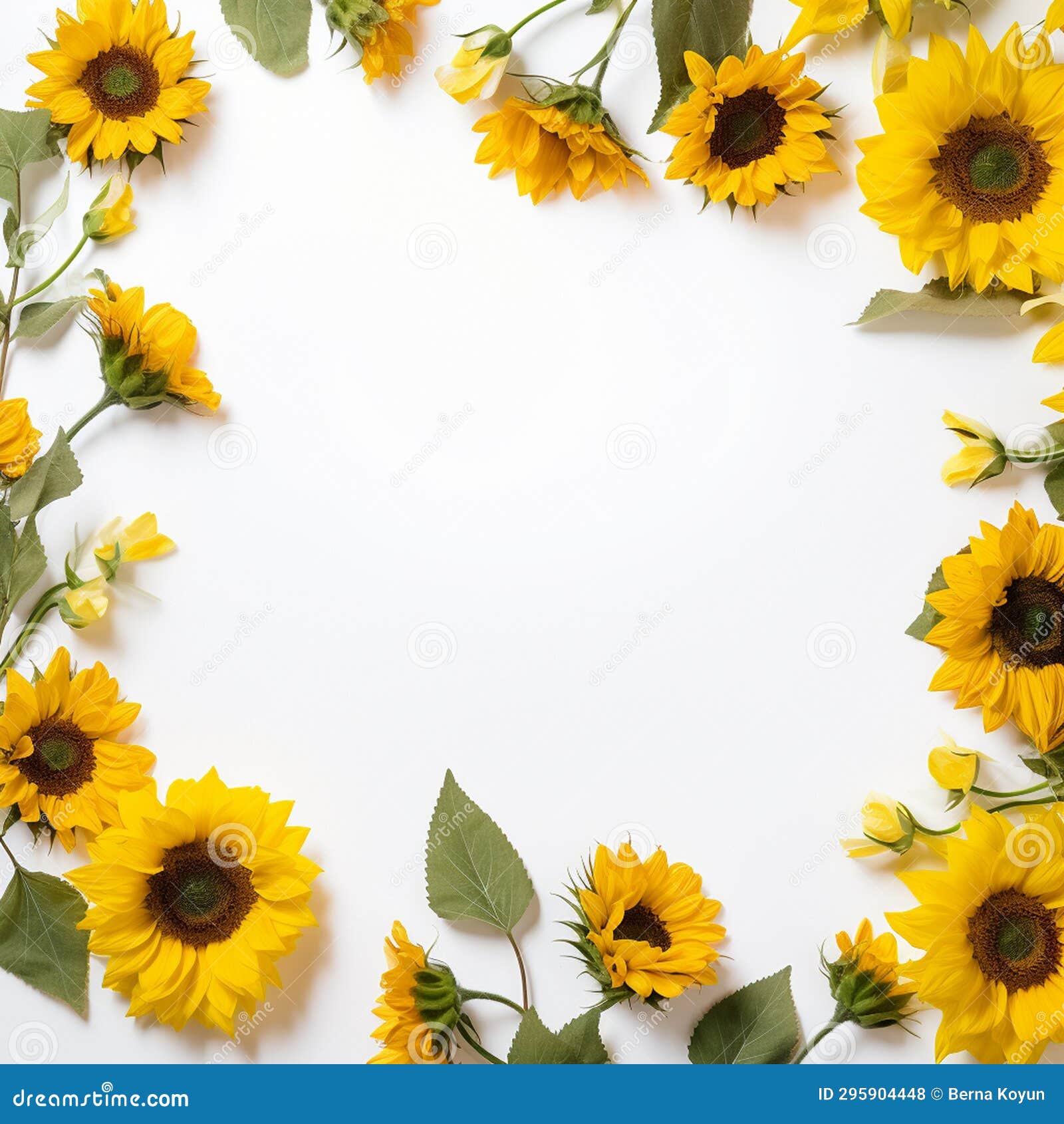 Sunflower Border Artistry Fresh Simplicity Stock Illustration ...