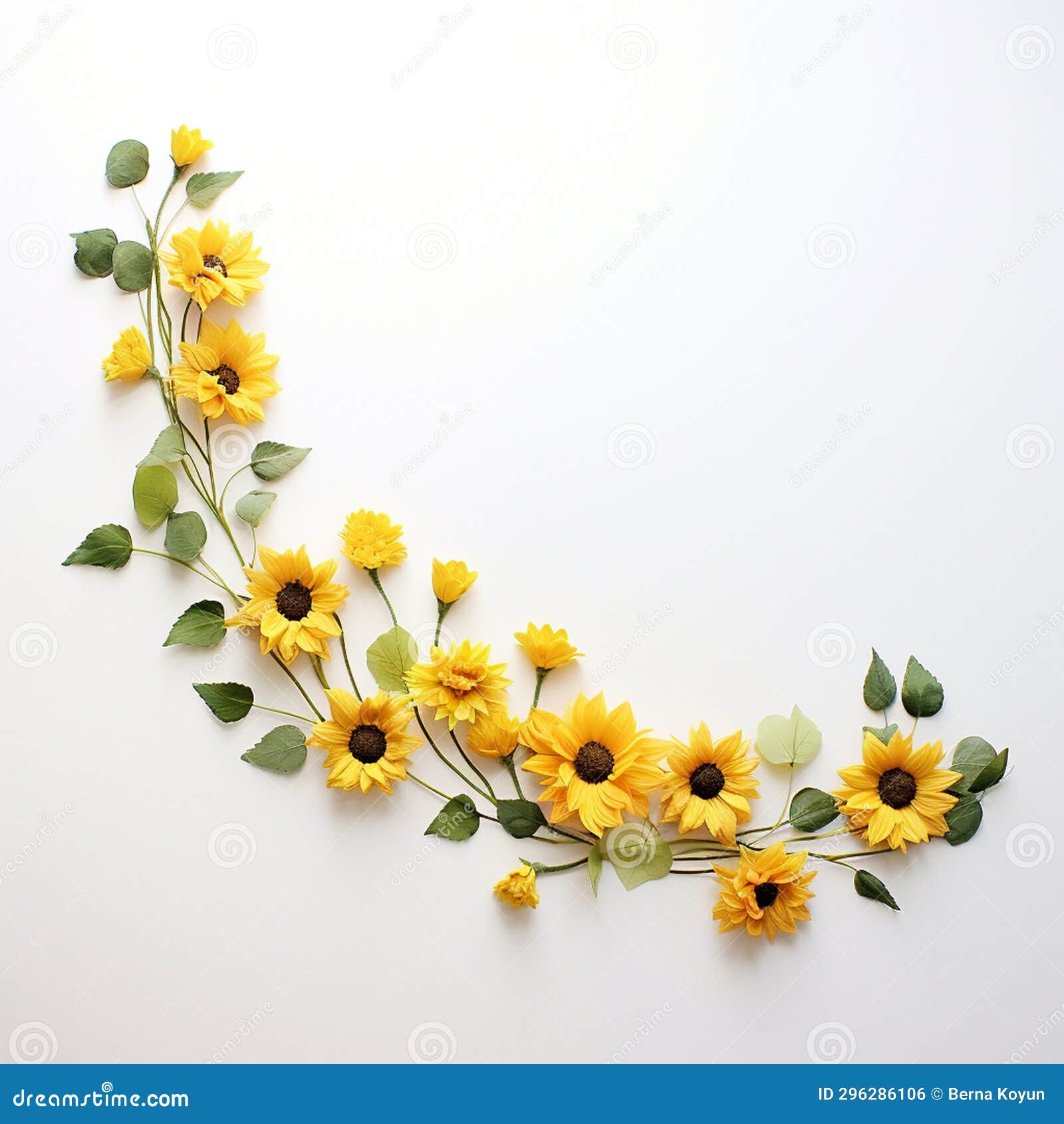 Sunflower Border for a Calming and Serene Mood Stock Illustration ...