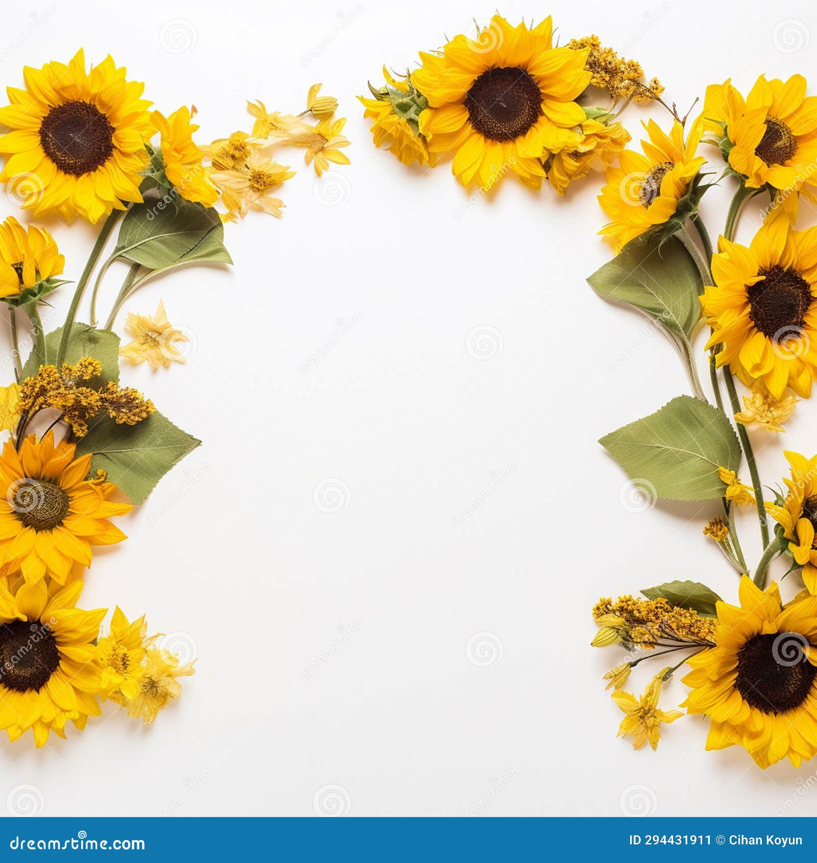Sunflower Border for a Classic and Timeless Look Stock Illustration ...