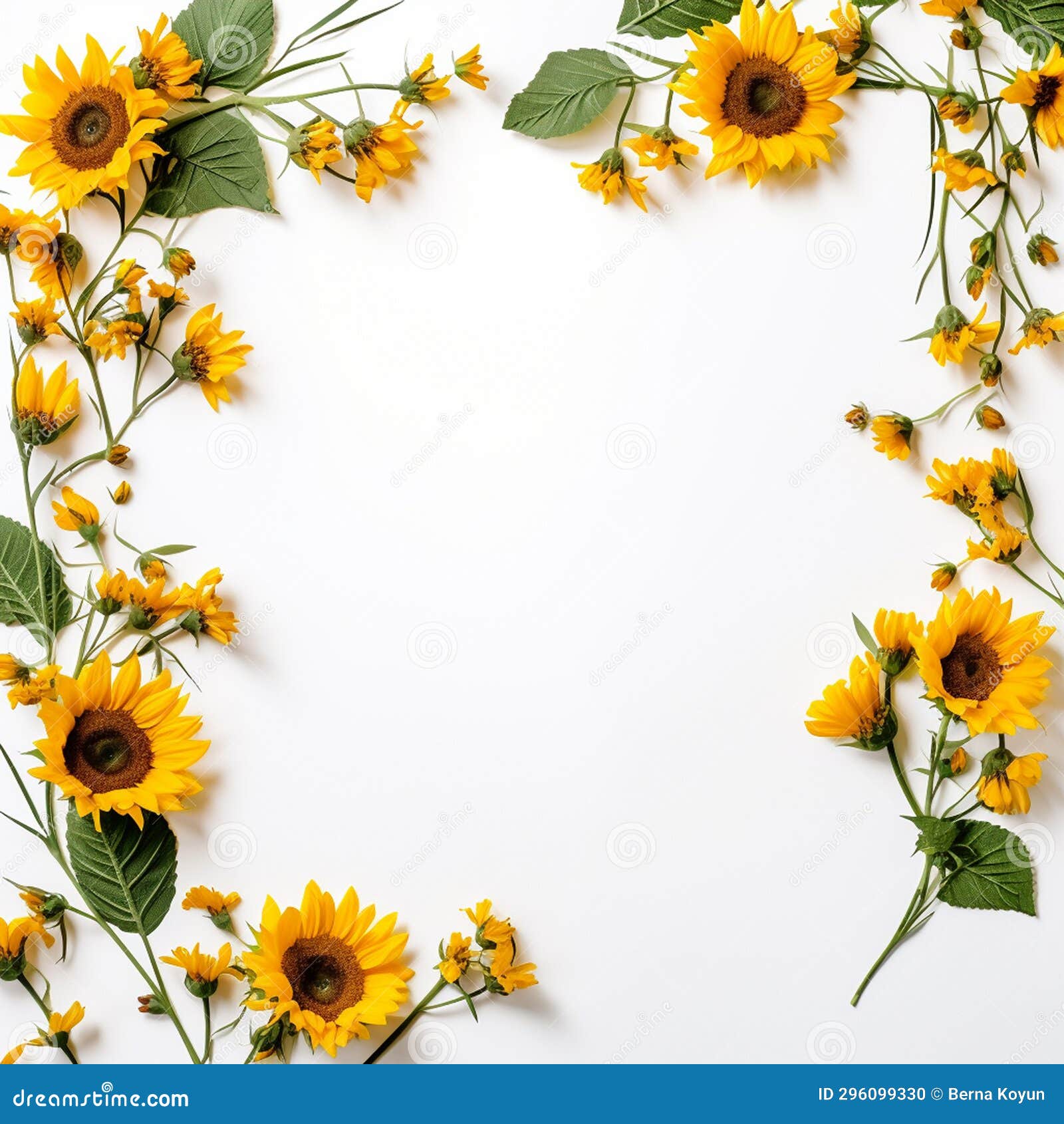 Sunflower Border for a Feeling of Hope Stock Illustration ...