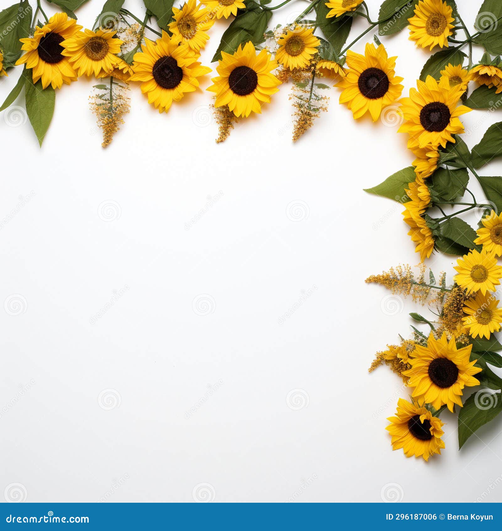 Sunflower Border for a Feeling of Hope Stock Illustration ...