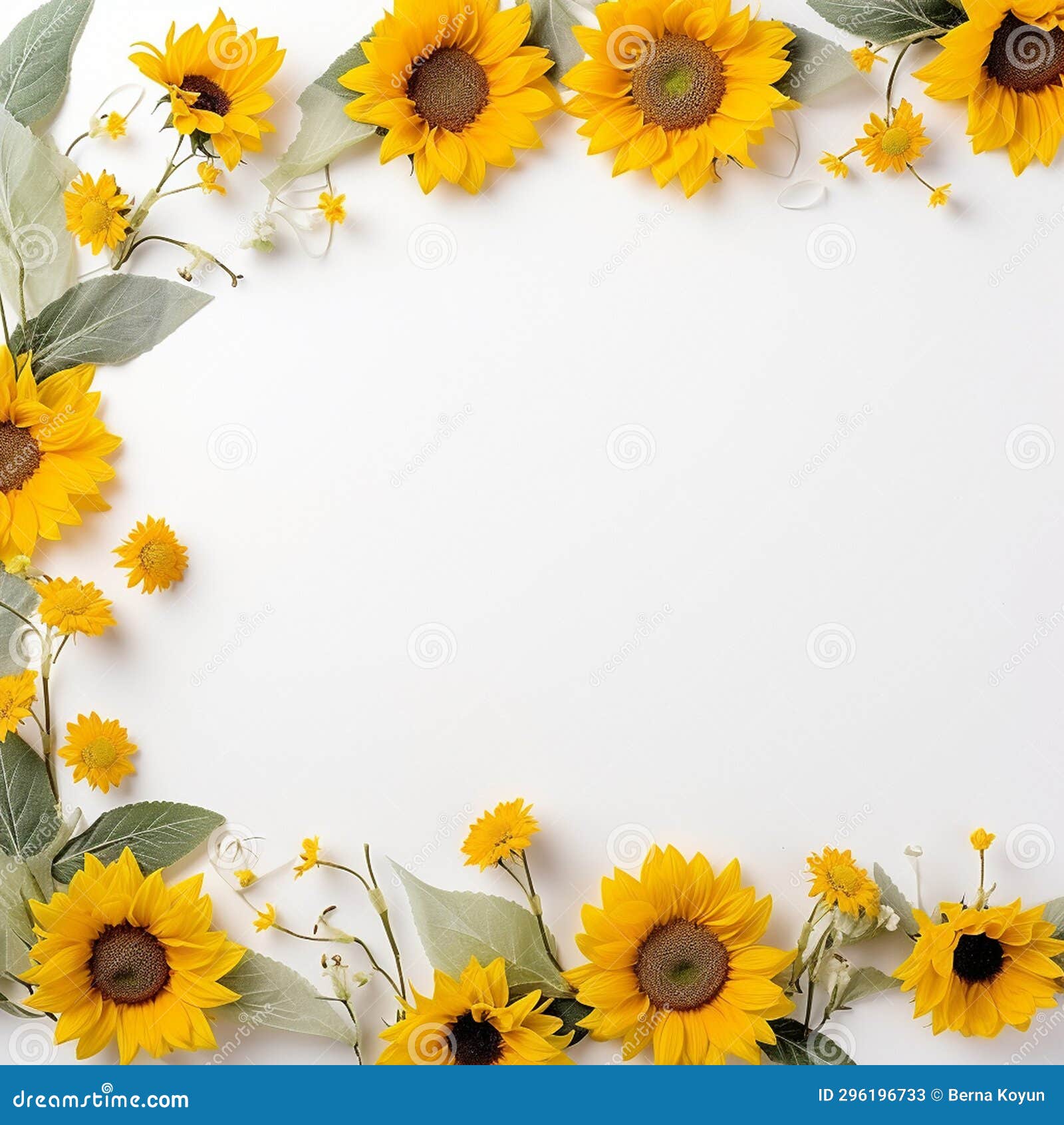 Sunflower Border for a Personal and Meaningful Touch Stock Illustration ...
