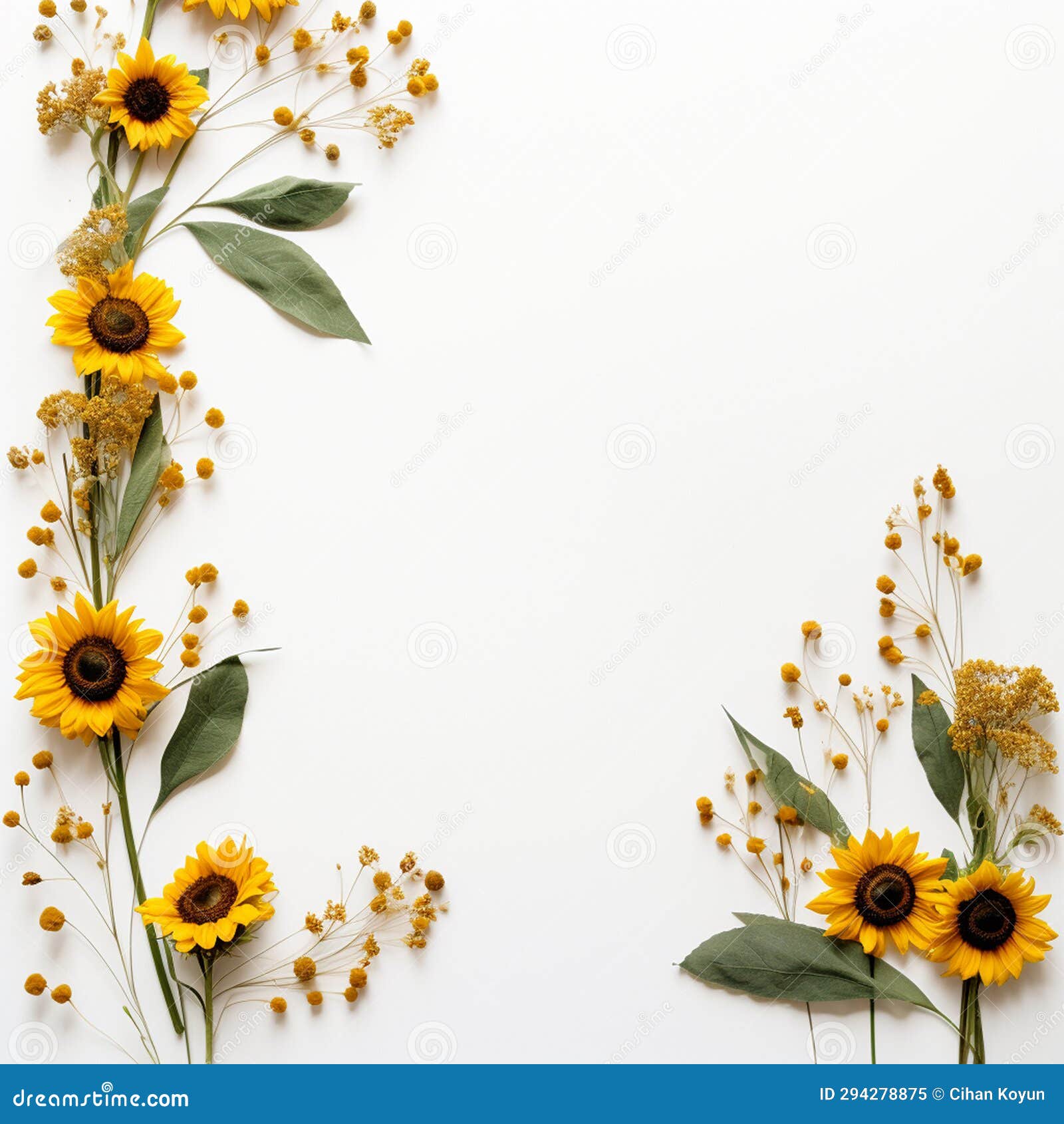 Sunflower Border for a Timeless and Classic Style Stock Illustration ...