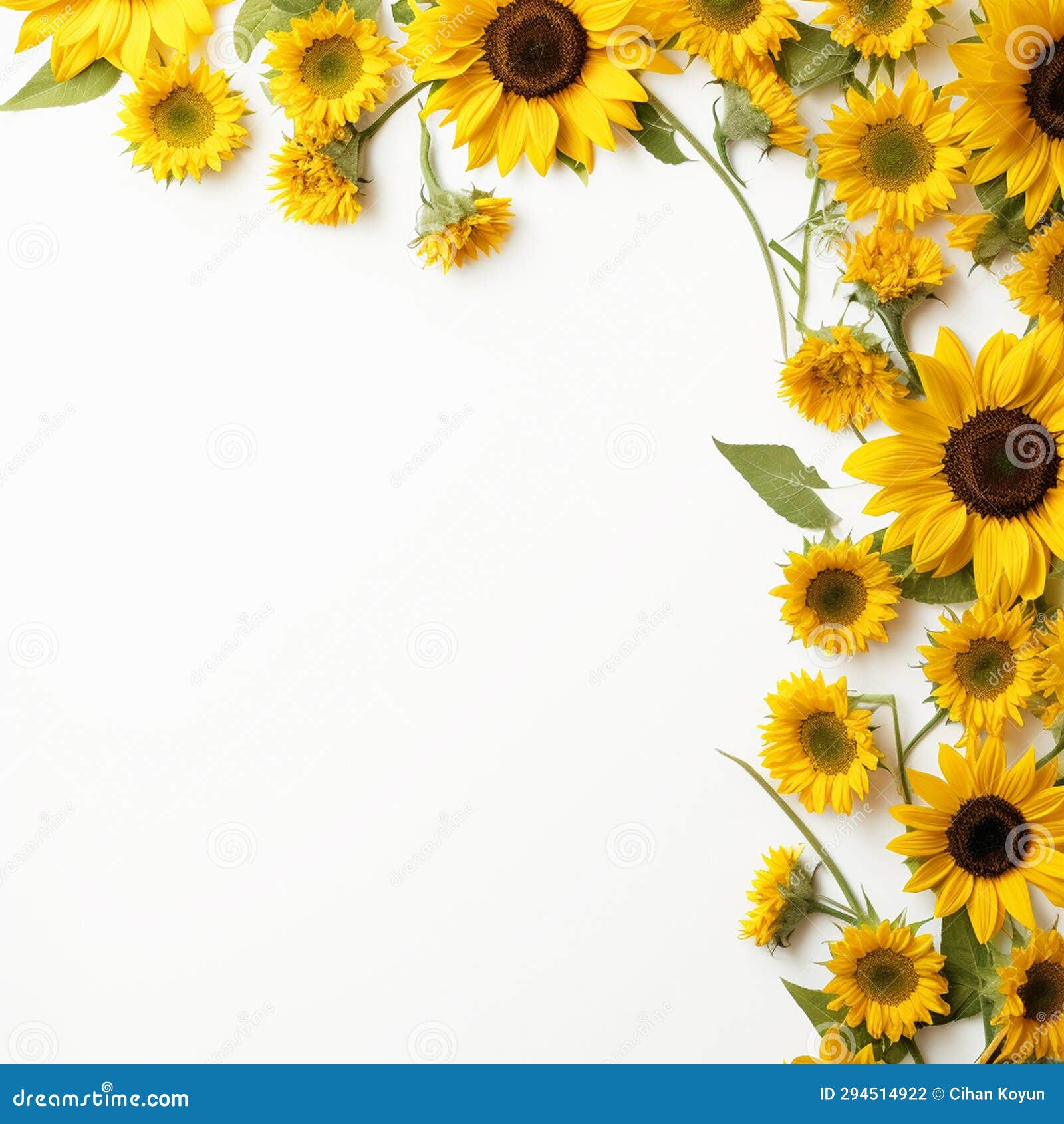 Sunflower Border for a Timeless Look Stock Illustration - Illustration ...