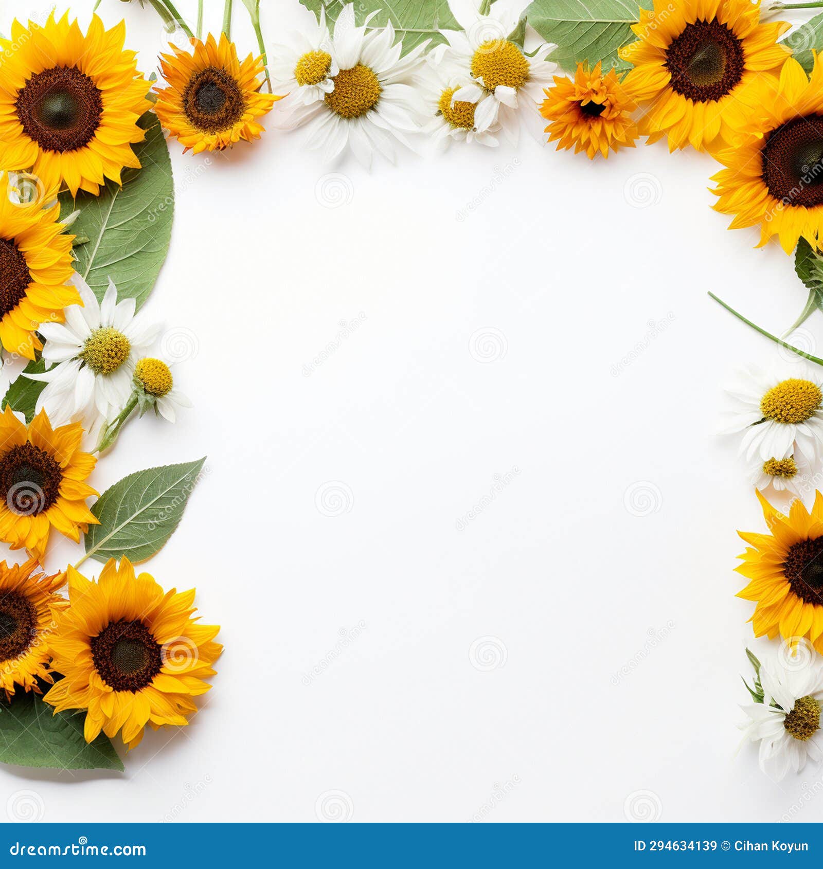 Sunflower Border To Bring Joy and Happiness Stock Illustration ...