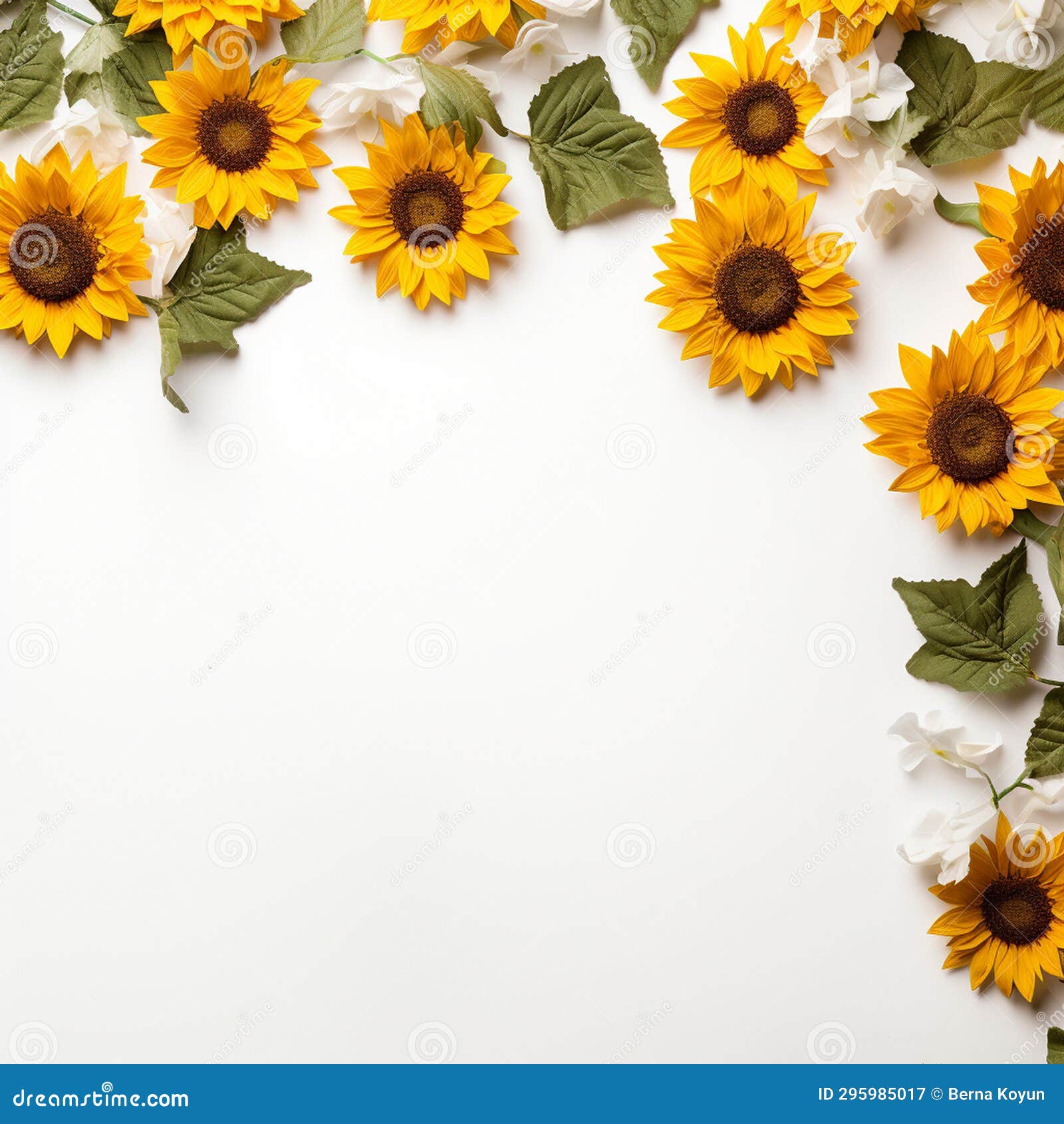 Sunflower Border To Create a Sense of Hope Stock Illustration ...