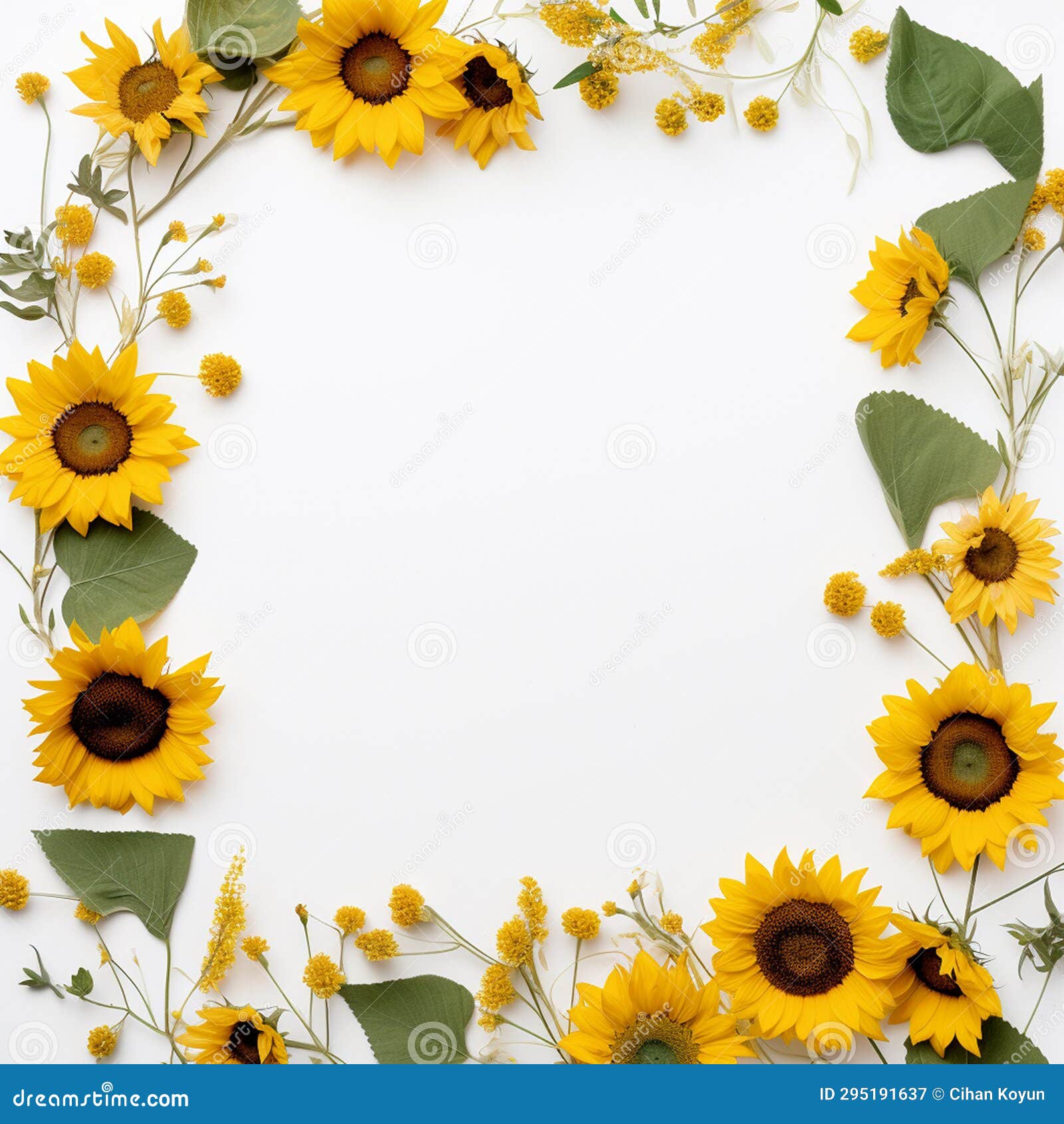 Sunflower Border To Inspire Hope and Optimism Stock Illustration ...