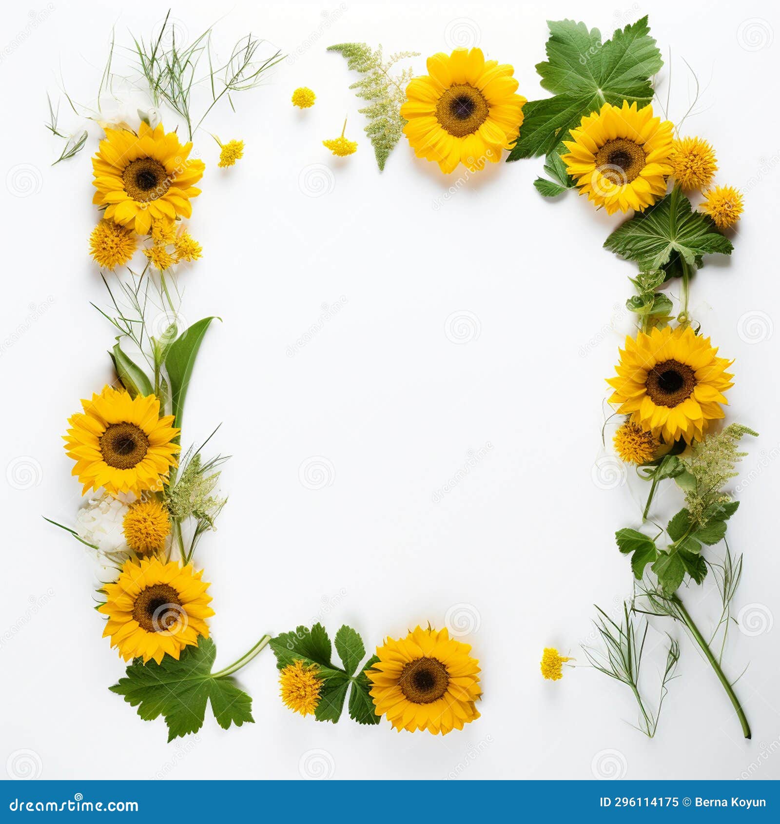 Sunflower Border To Inspire Hope and Optimism Stock Illustration ...