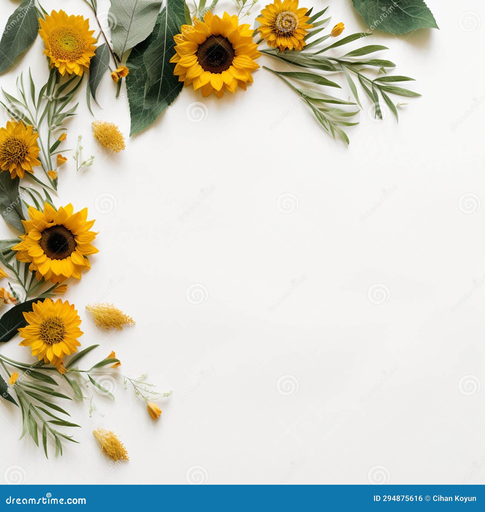 Sunflower Border To Make a Difference in the World Stock Illustration ...