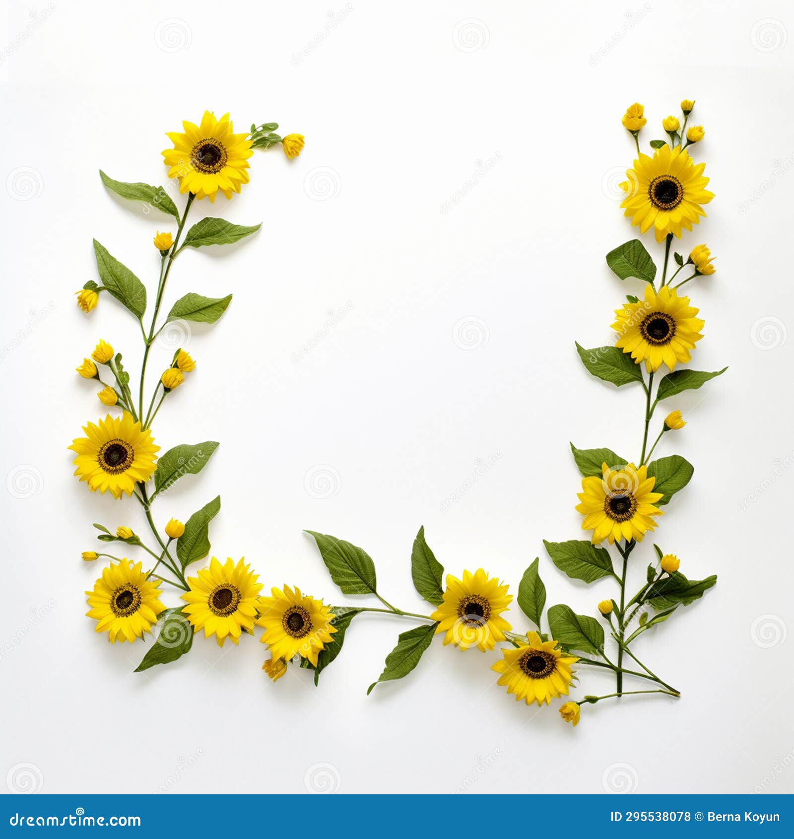 Sunflower Border To Make Your Design More Playful Stock Photo - Image ...