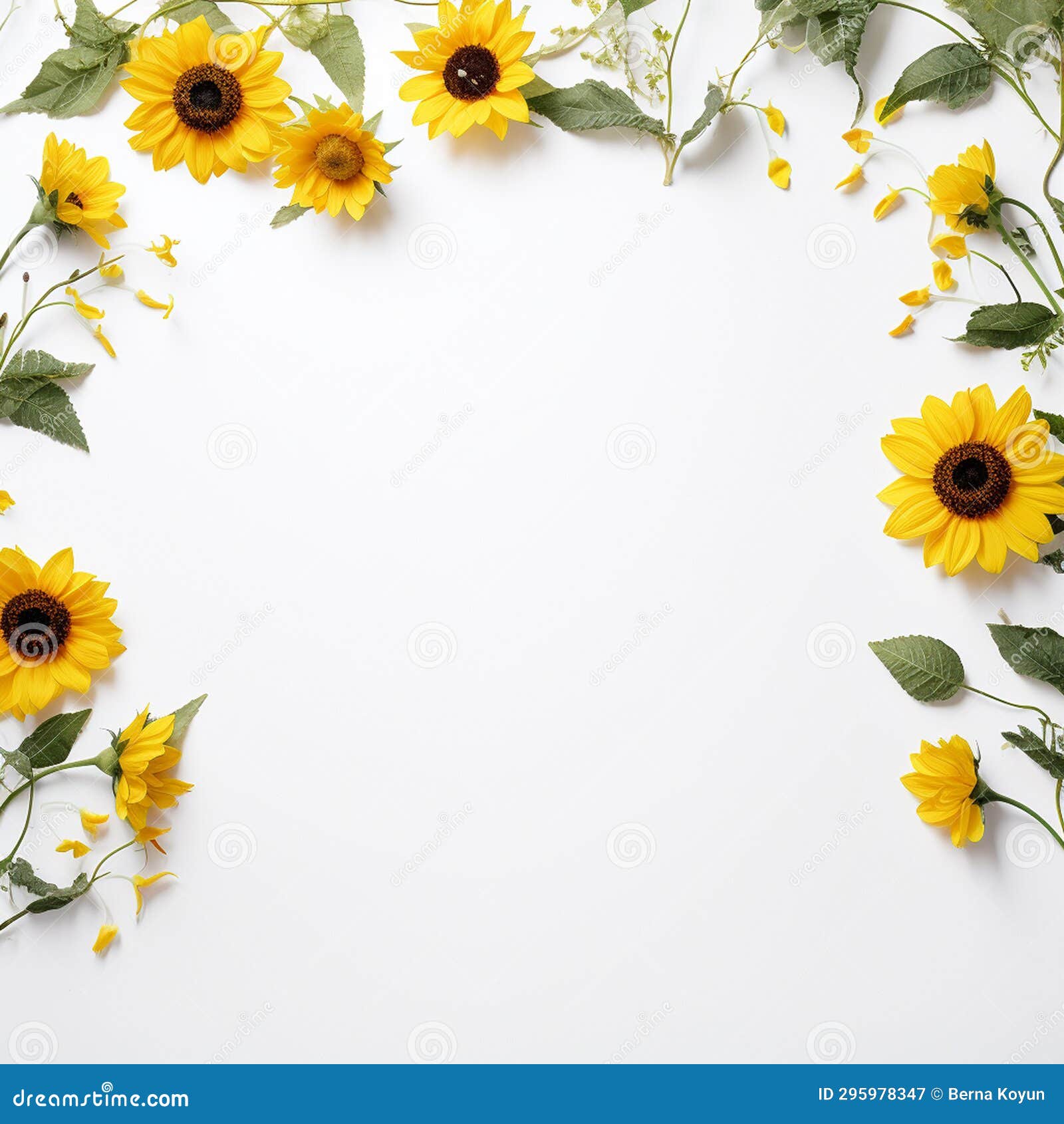 Sunflower Border for a Way To Make Your Mark on the World Stock ...