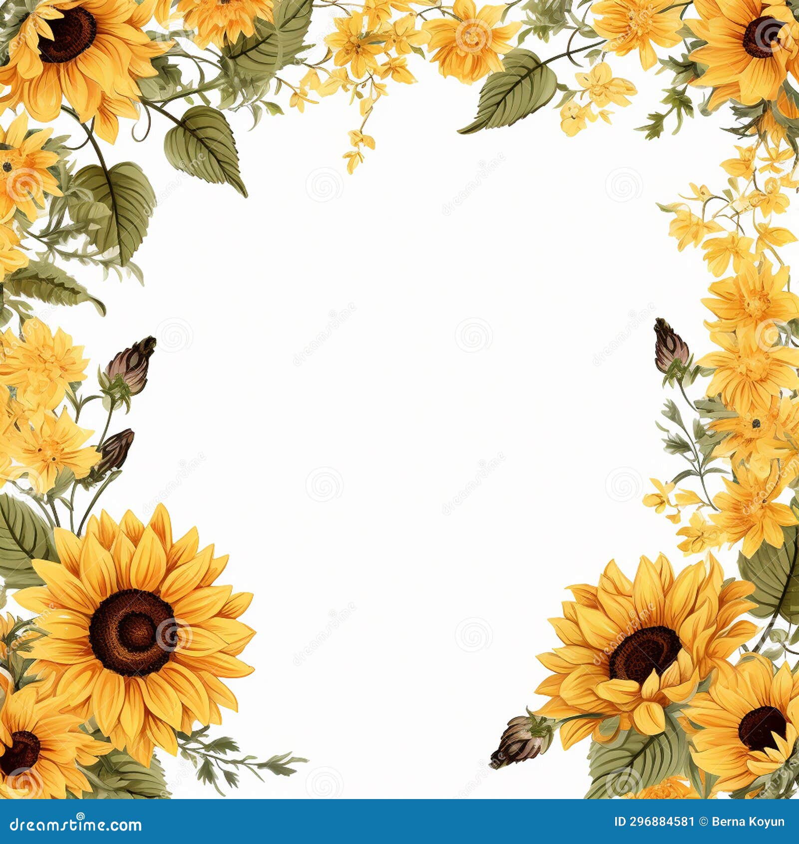 Sunflower Border for a Way To Make Your Mark on the World Stock ...