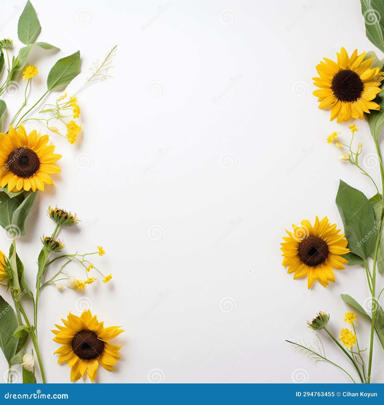 Sunflower Border for a World of Hope and Possibilities Stock ...