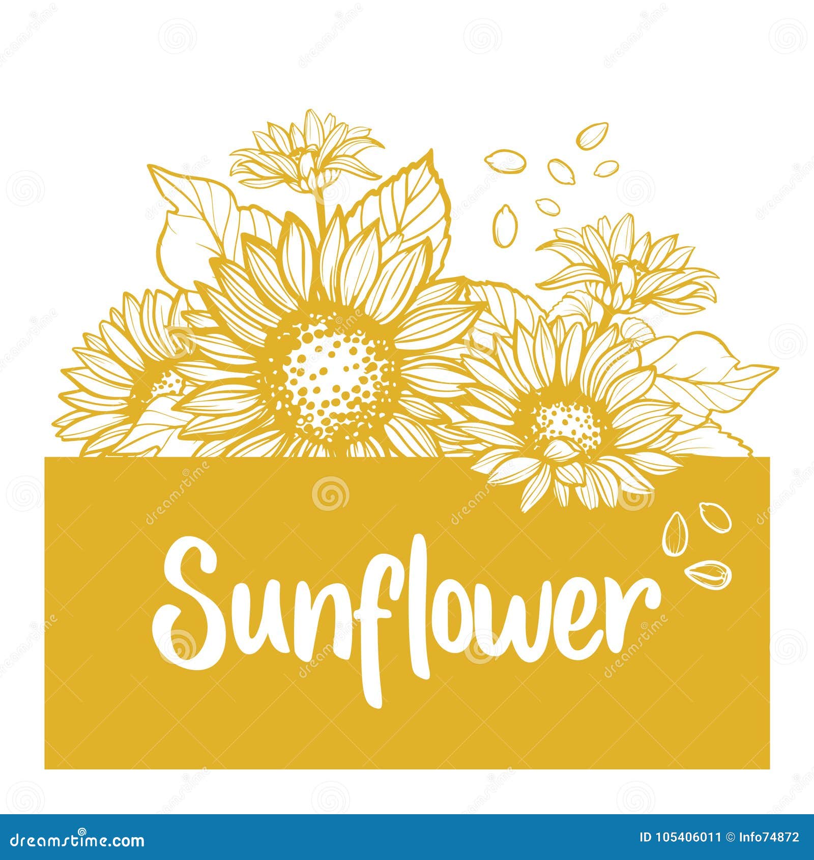 Sunflower. Sunflower Card Design Stock Illustration - Illustration of ...
