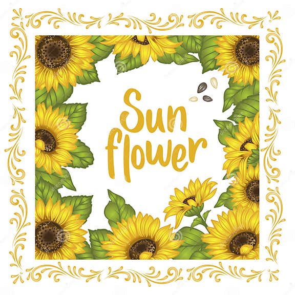 Sunflower. Sunflower Card Design Stock Illustration - Illustration of ...