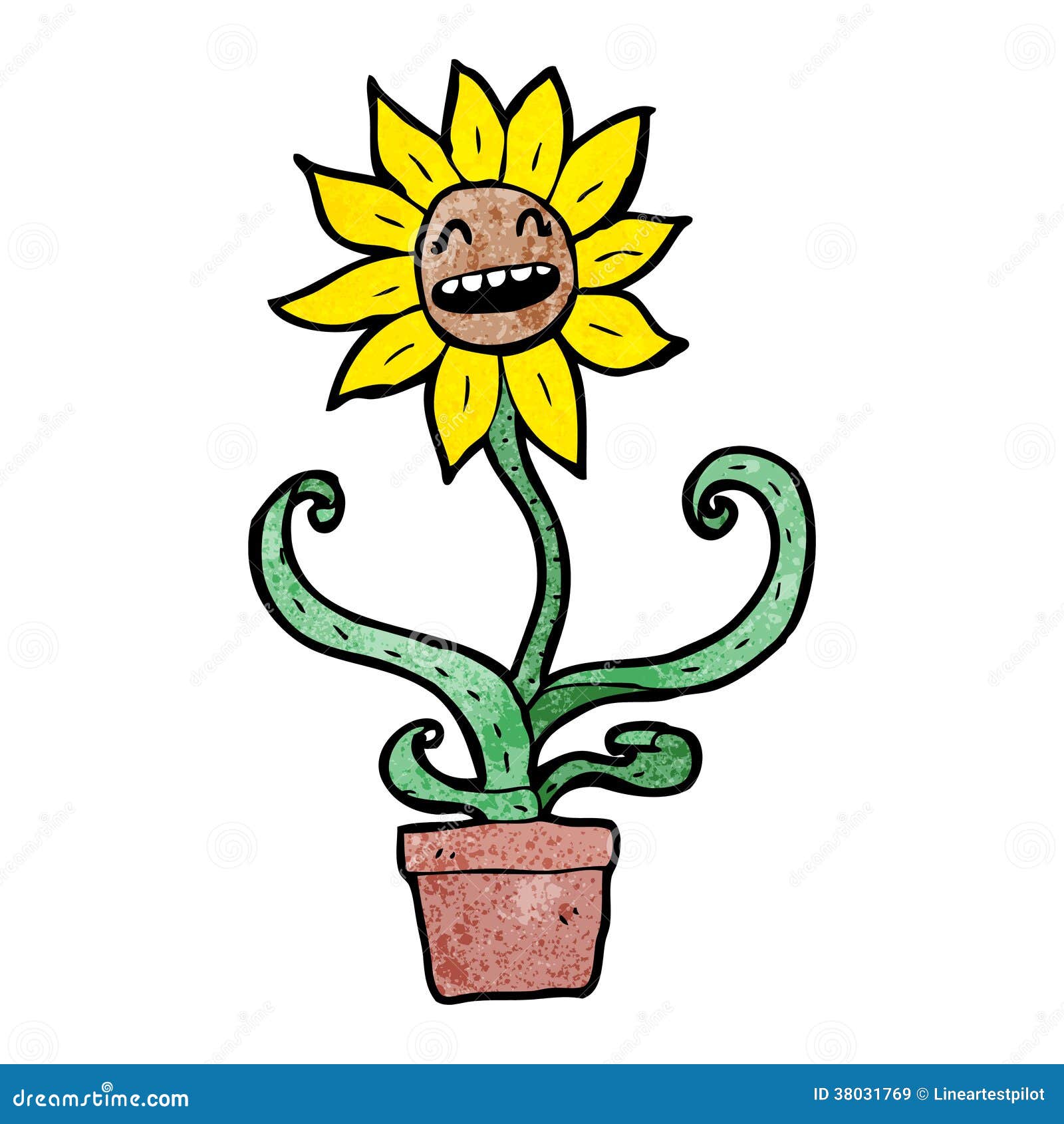 Sunflower Cartoon Character Stock Vector - Illustration of textured ...