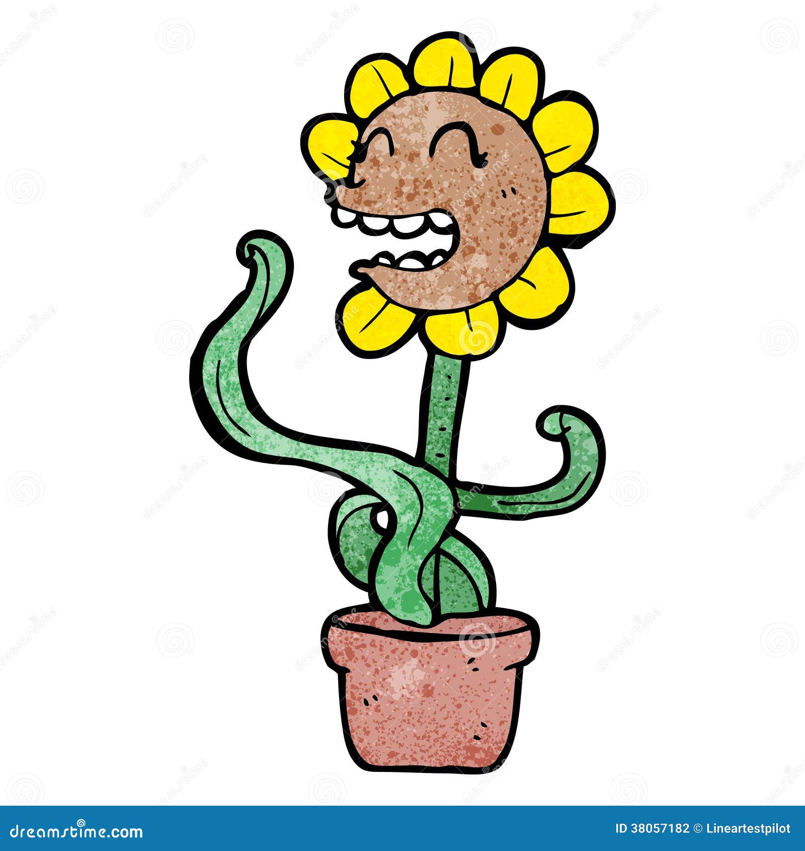 Sunflower Cartoon Character Stock Vector - Illustration of hand, funny ...