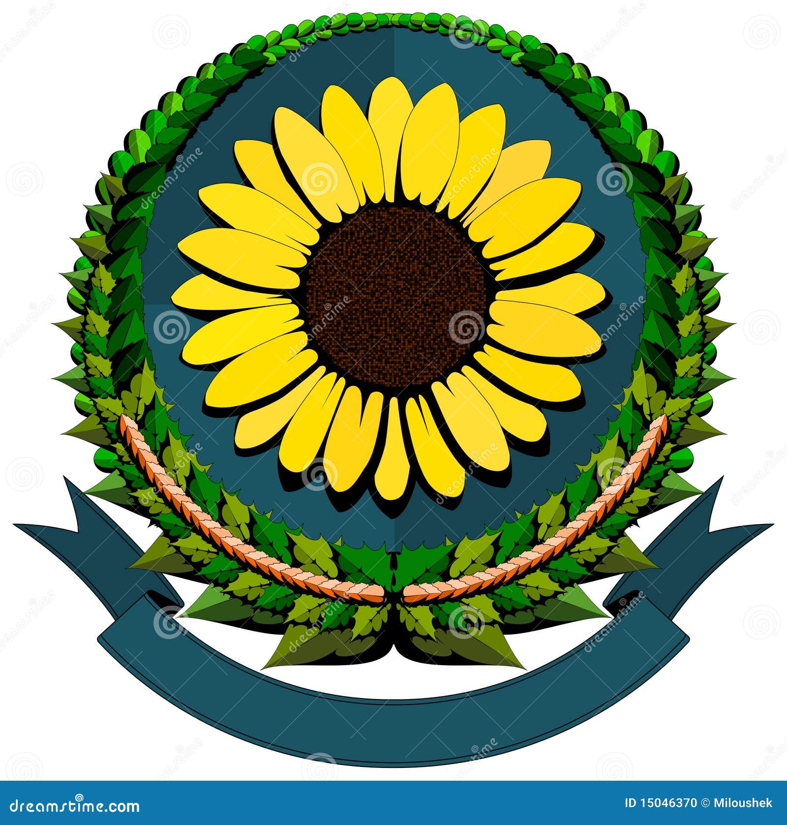 Sunflower cartoon logo stock vector. Illustration of summer - 15046370