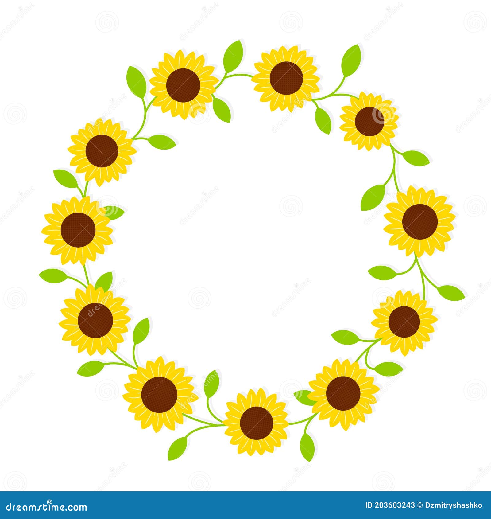 Sunflower Circle Monogram, Sunflower Frame, Sunflower Floral Frame ...