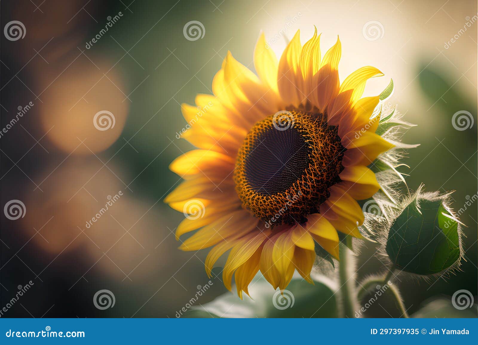 Sunflower Closeup on Blurred Background. Shallow Depth of Field Stock ...