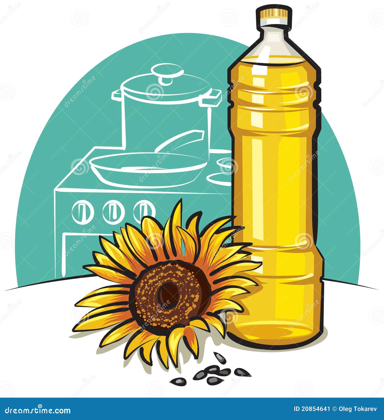 Sunflower cooking oil stock illustration. Illustration of culture ...