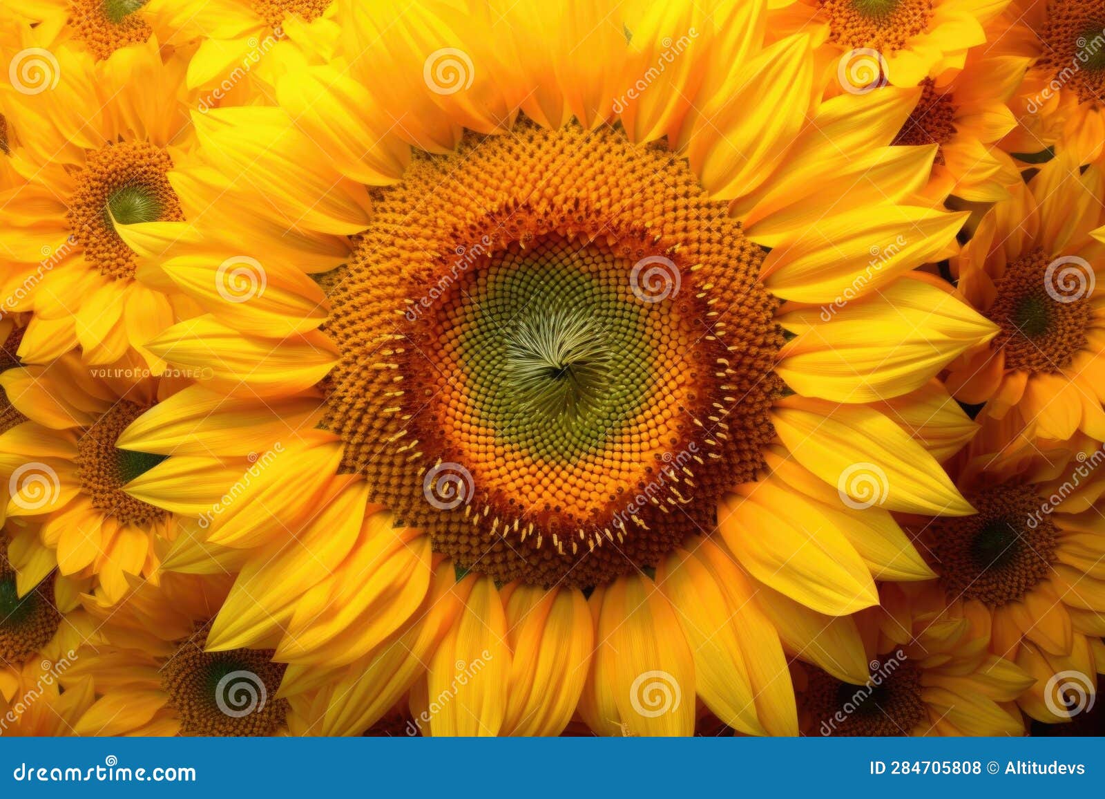 Sunflower Displaying Golden Ratio Spirals Stock Photo - Image of ...