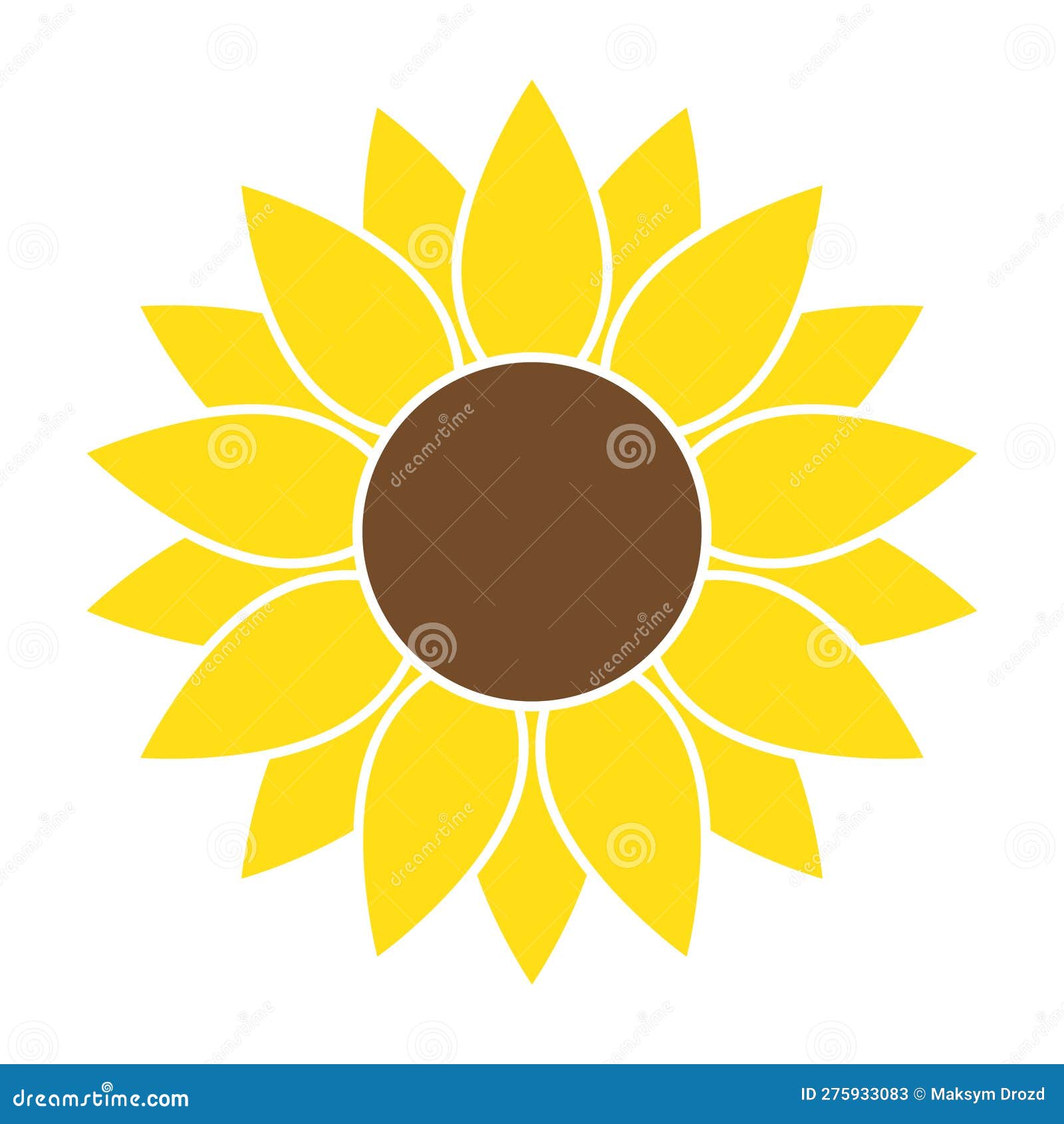 Sunflower in flat style. stock vector. Illustration of flat - 275933083