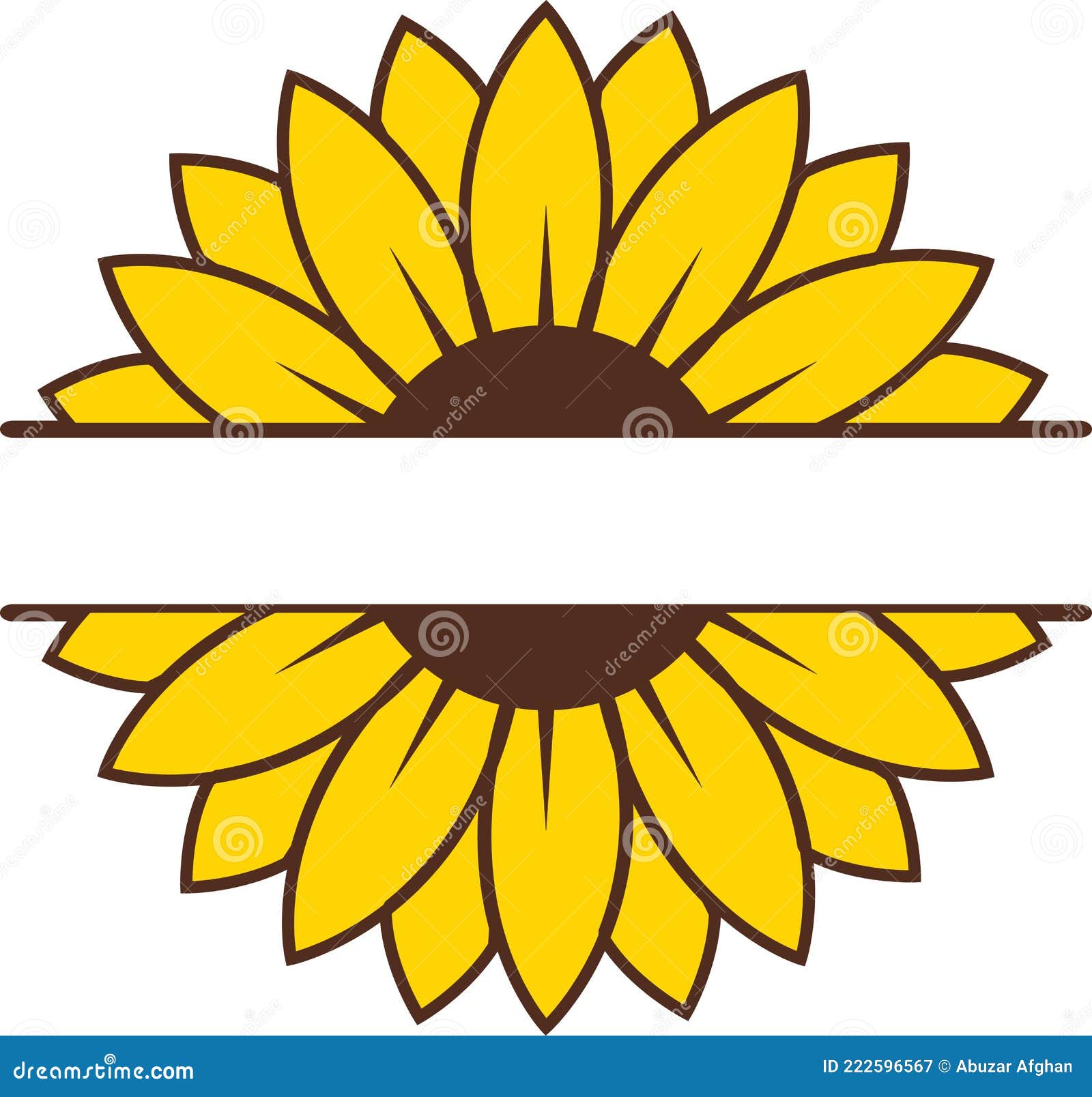 Sunflower Flower with Empty Text Area for Custom Changing Text Image ...