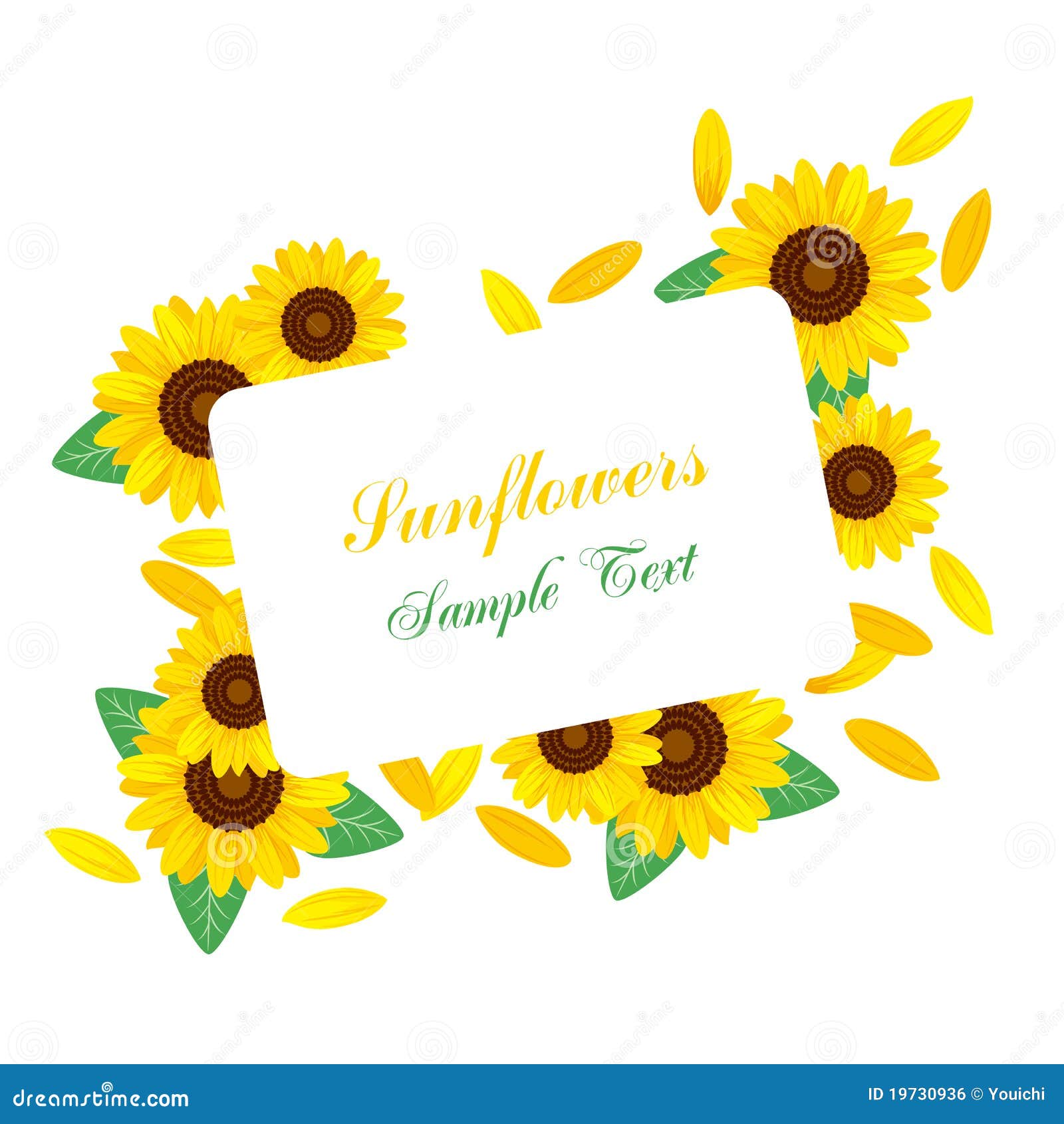 Sunflower frame stock vector. Illustration of abstract - 19730936