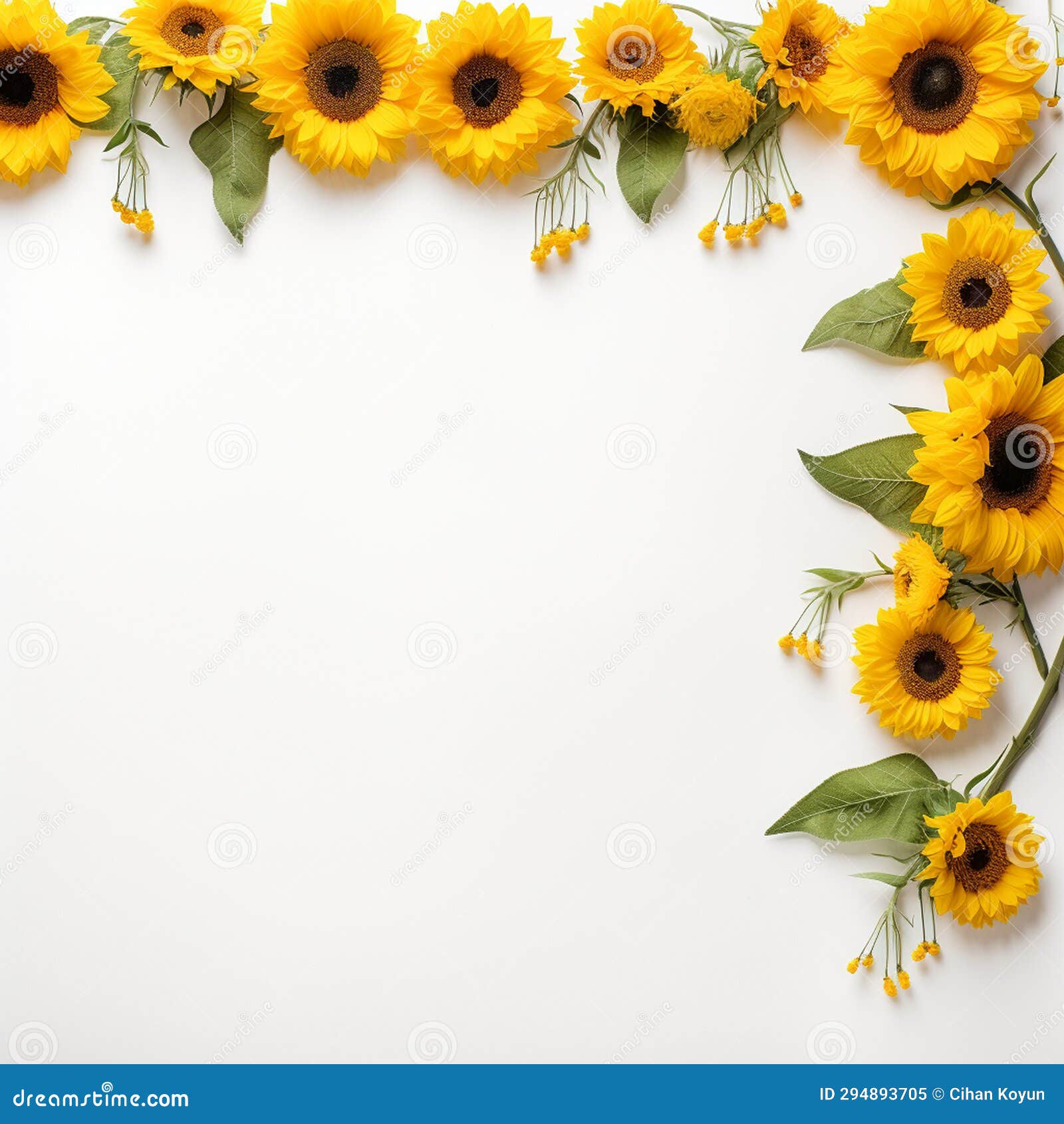 Sunflower Frame Delight Open Copy Space Stock Illustration ...