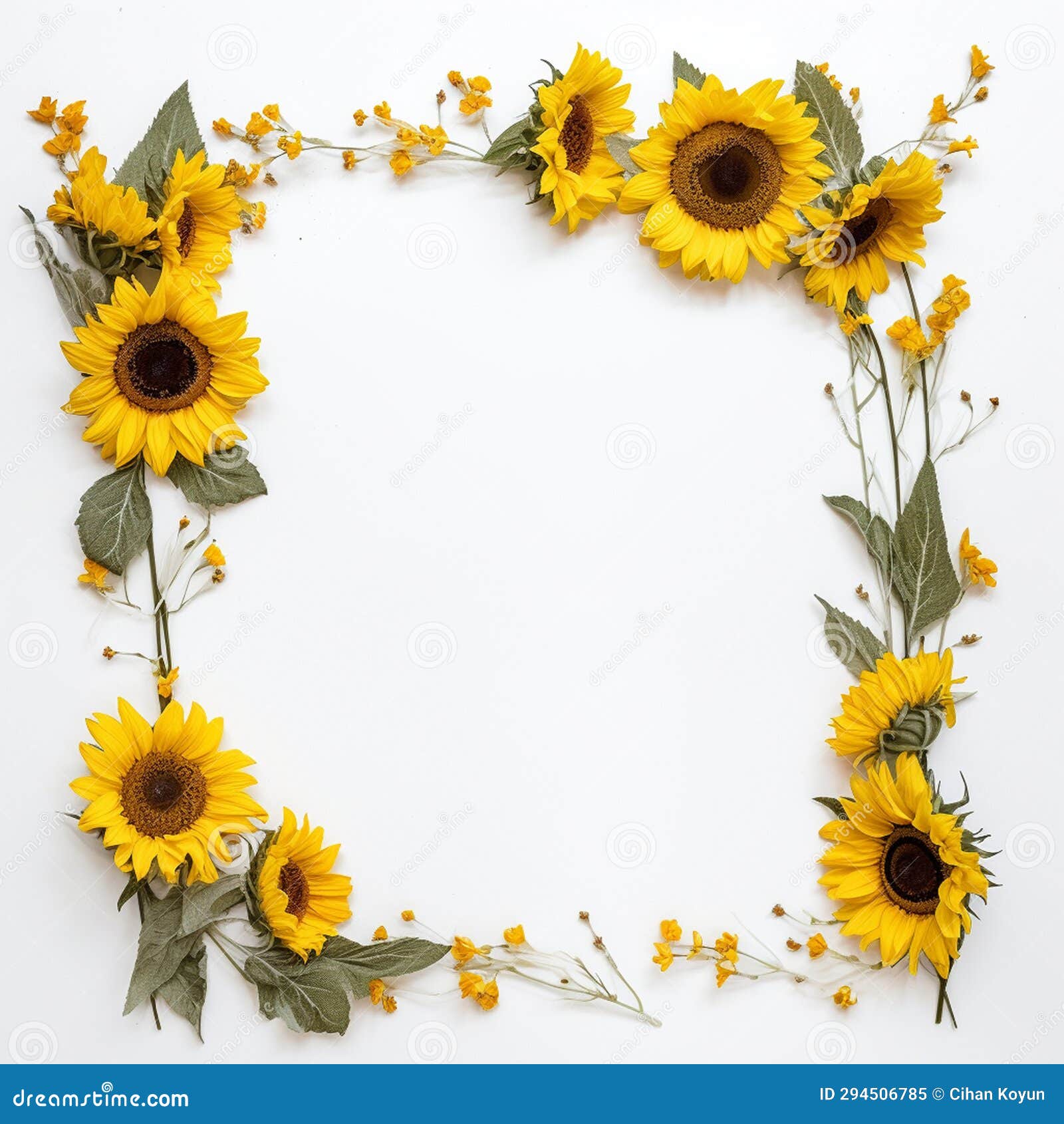 Sunflower Frame Framing the Beauty of Nature Stock Illustration ...