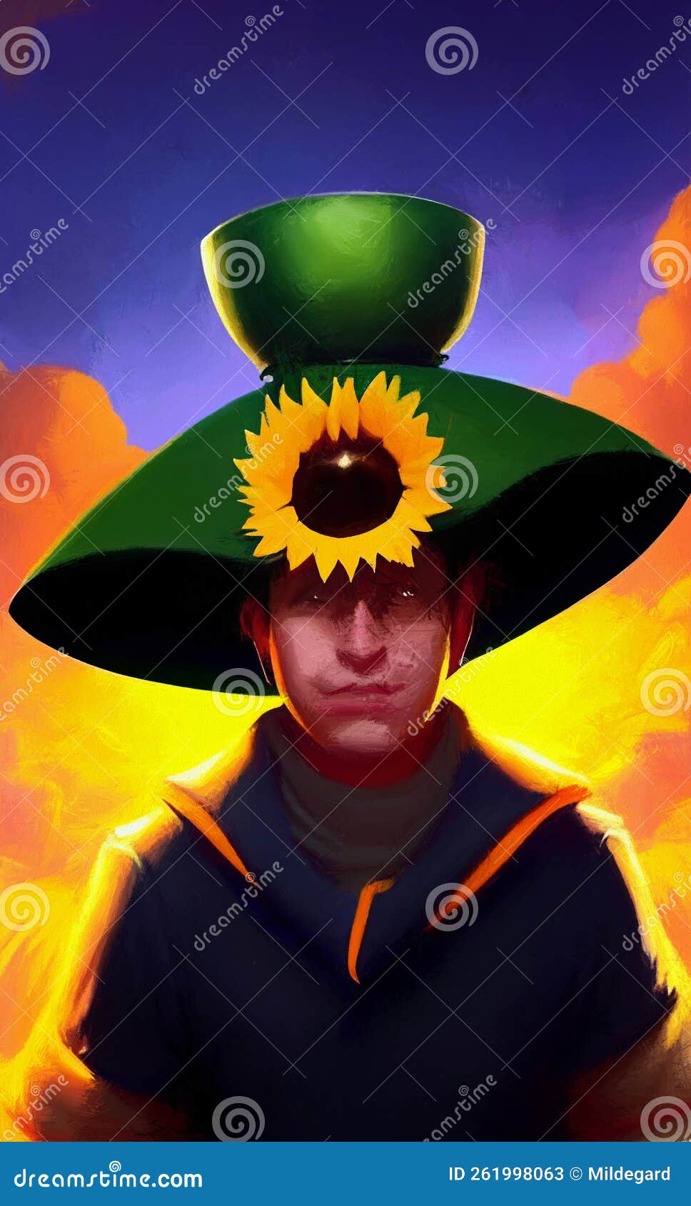 Sunflower Head - Psychedelic Digital Art Stock Illustration ...