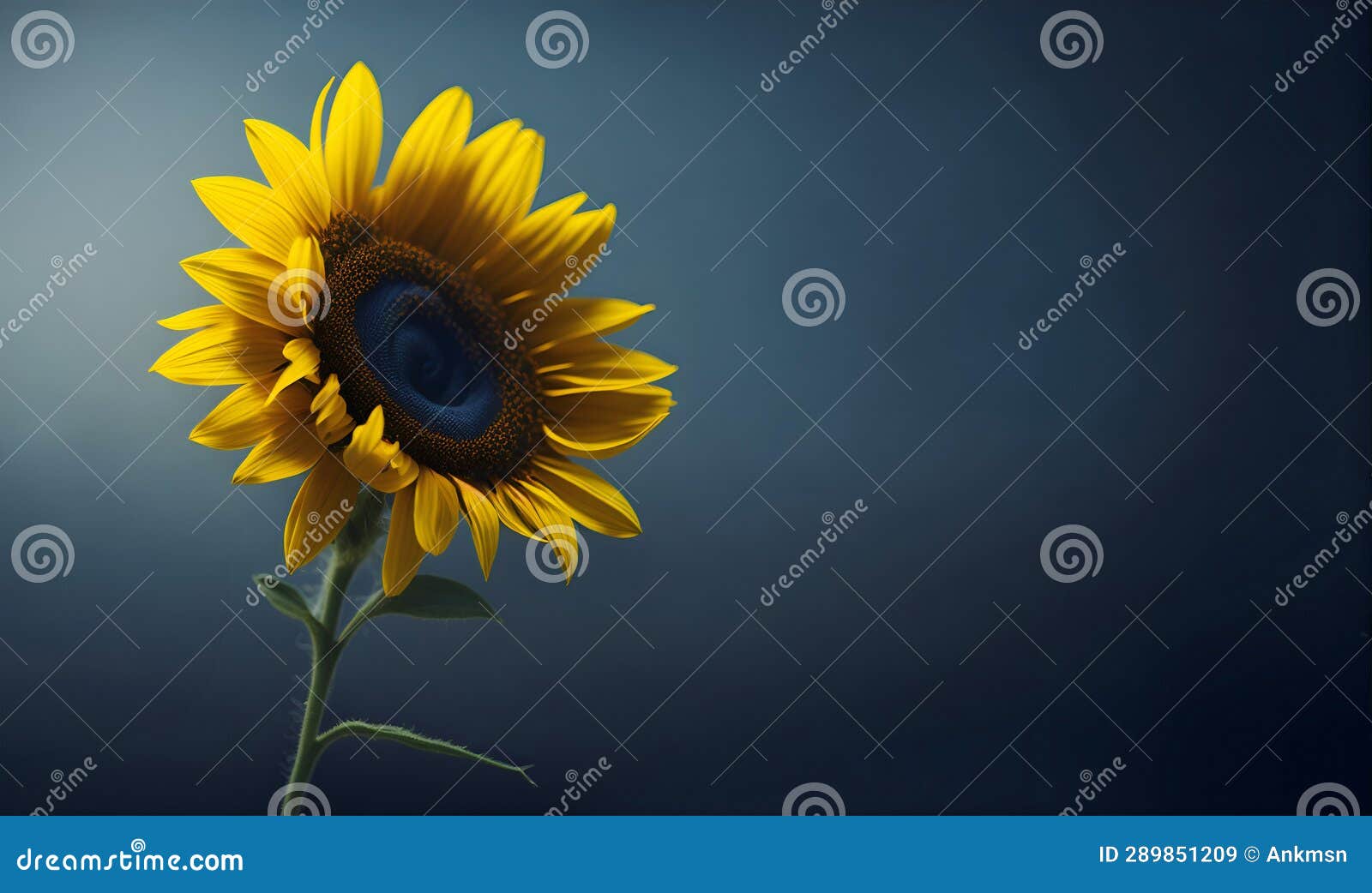 Sunflower on Horizontal Blur Background with Copy Space Stock ...