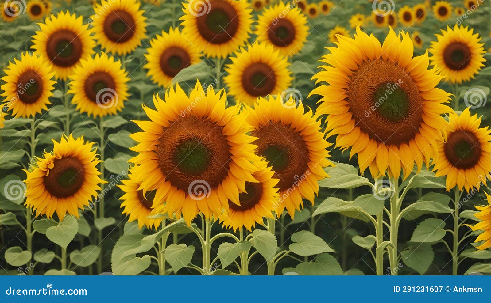 Sunflower on Horizontal Blur Background with Copy Space Stock ...