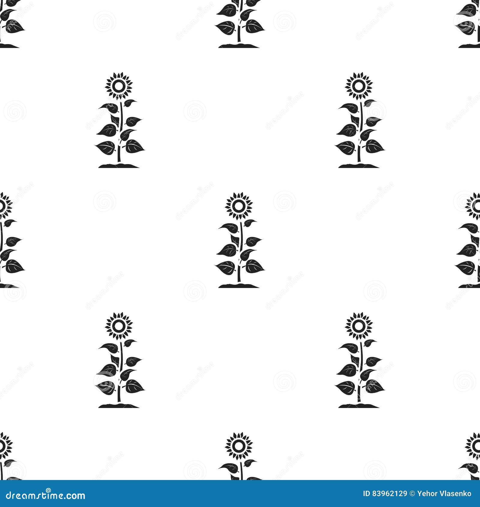 Sunflower Icon in Black Style Isolated on White Background. Plant ...