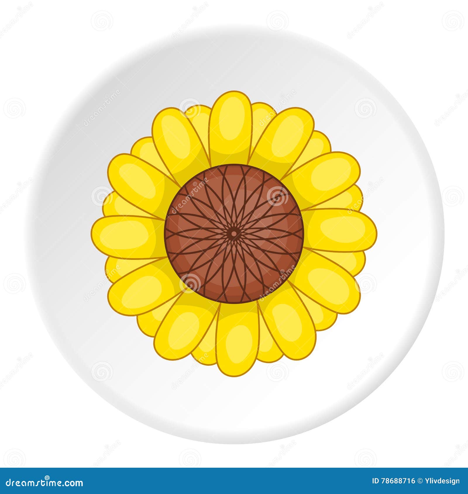 Sunflower Icon, Cartoon Style Stock Vector - Illustration of beautiful ...